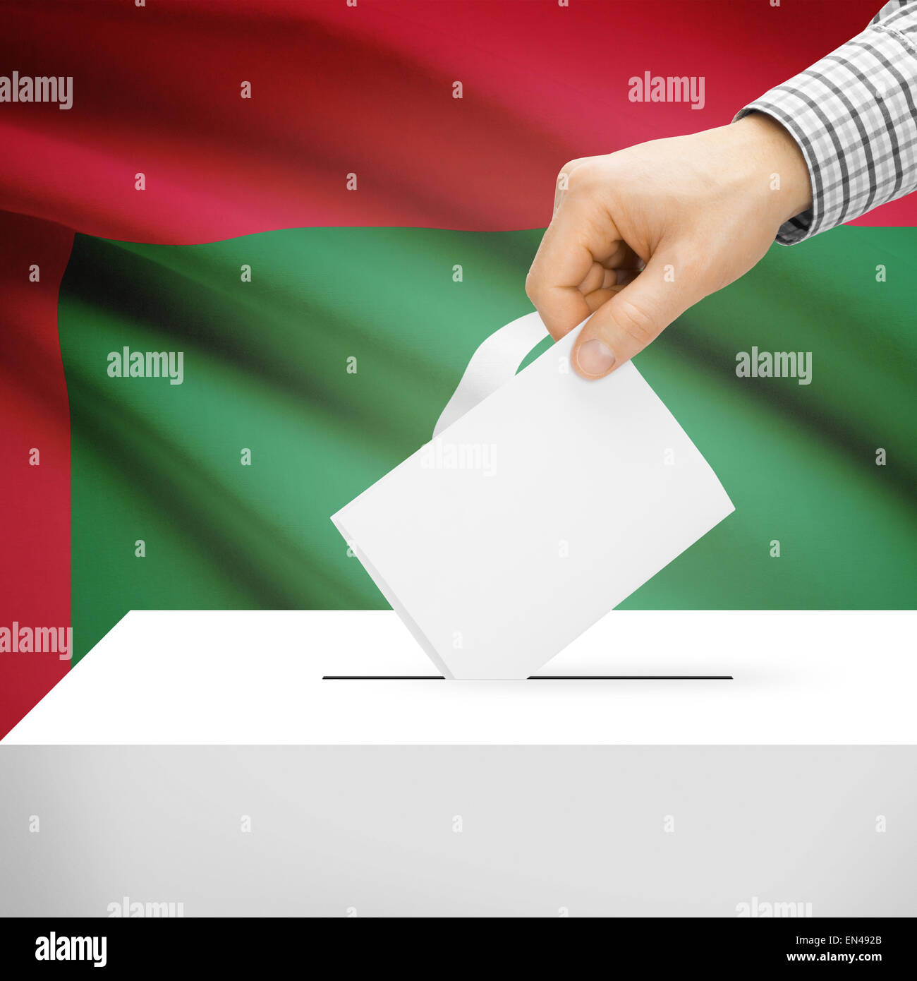 Ballot box with national flag on background series - Maldives Stock ...