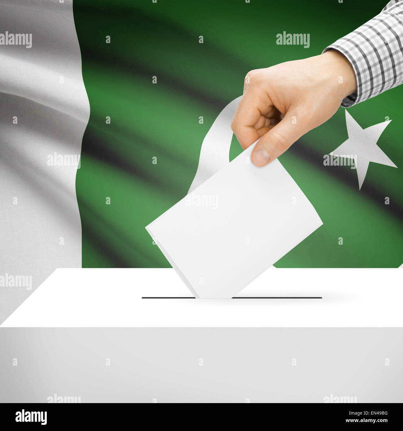 Ballot box with national flag on background series - Pakistan Stock ...