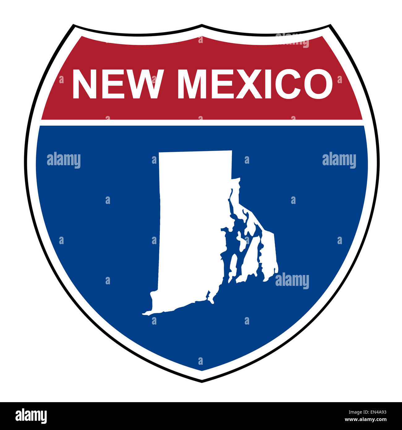 New Mexico American interstate highway road shield isolated on a white ...