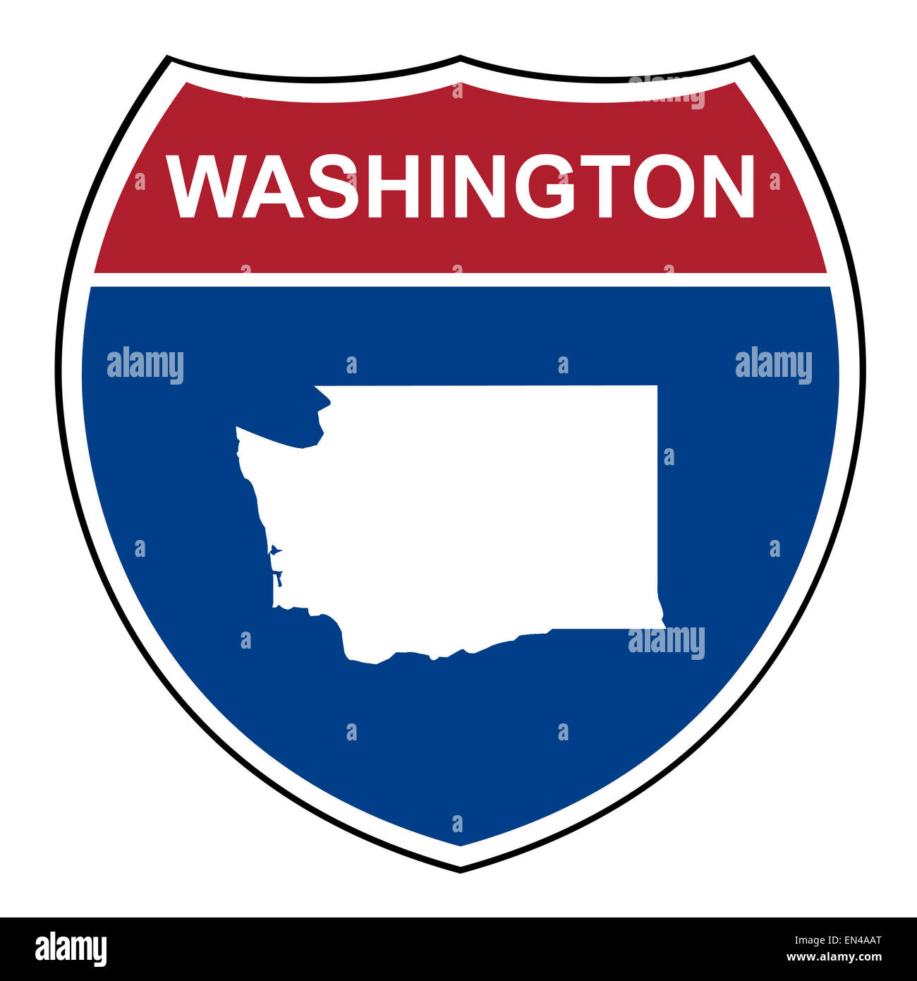 Washington American interstate highway road shield isolated on a white ...
