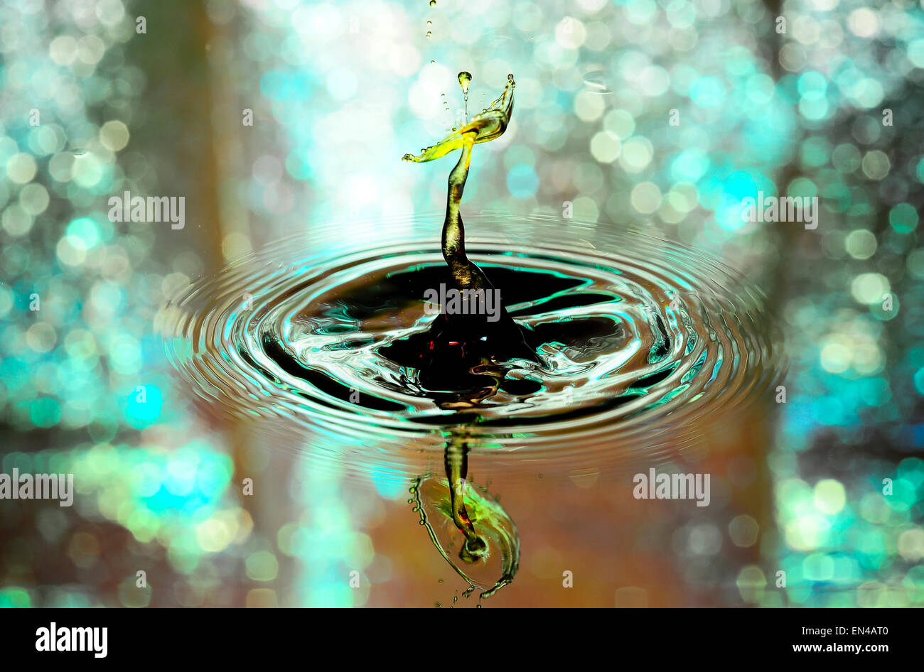 Water Drop Splash Collision - Closeup Stock Photo - Alamy
