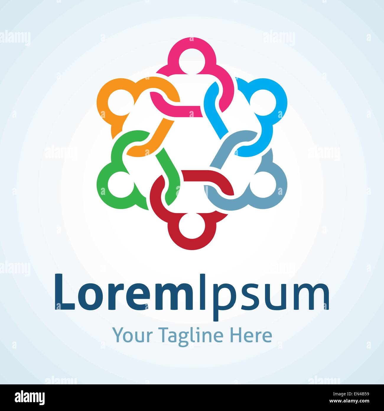 Human hugging chain social community partnership silhouette vector logo ...