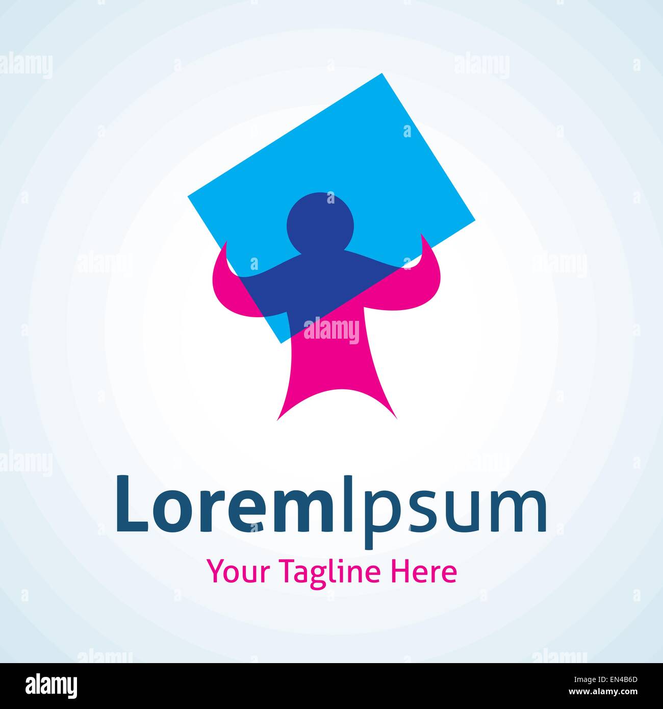 Creative innovator man holding future vector logo icon Stock Vector ...