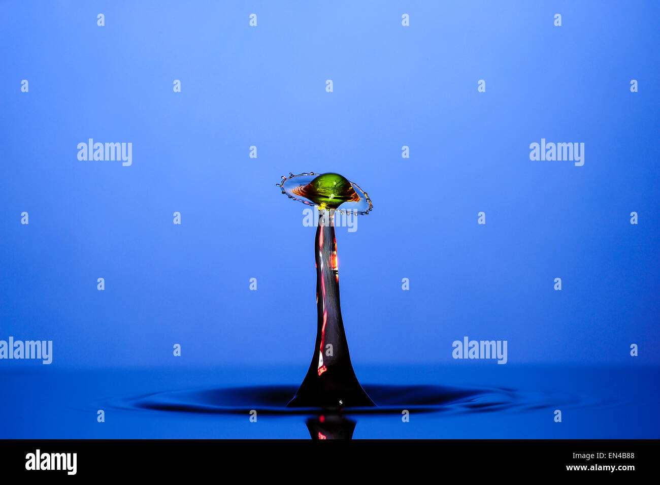 Water Drop Splash Collision - Closeup Stock Photo - Alamy
