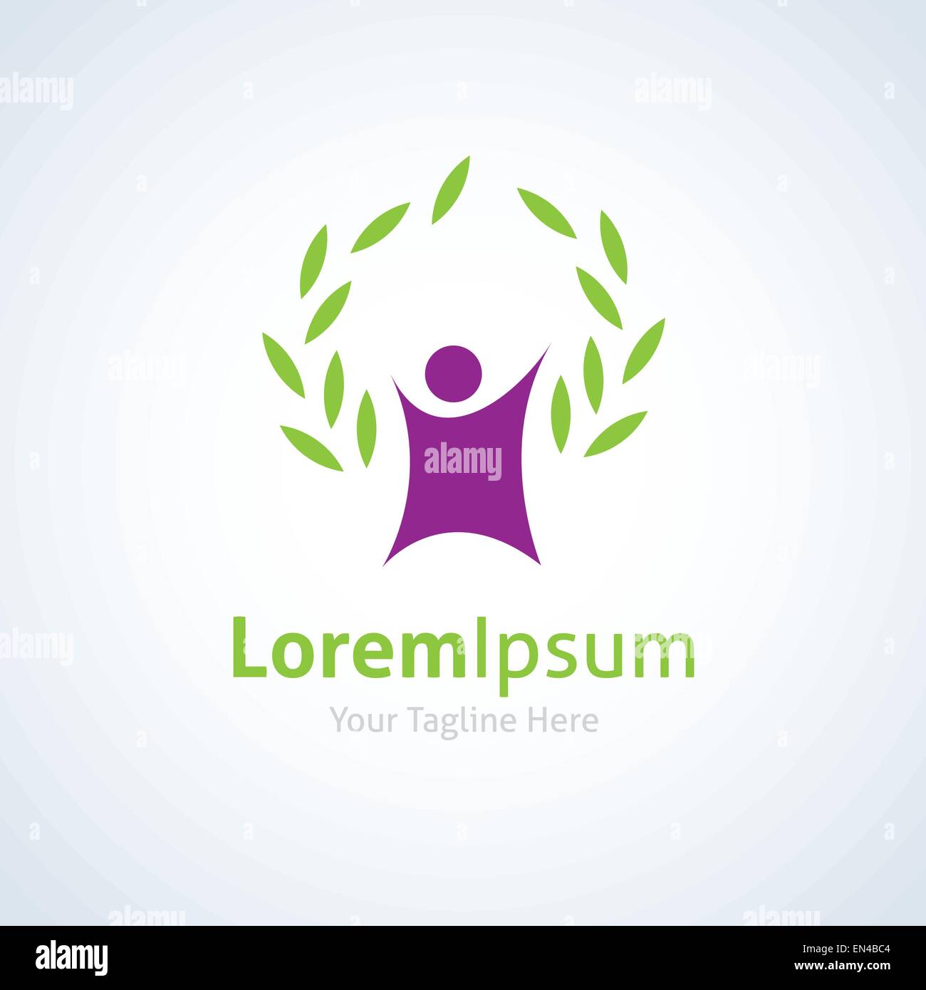 Winner human one with the nature vector logo icon green wreath Stock ...