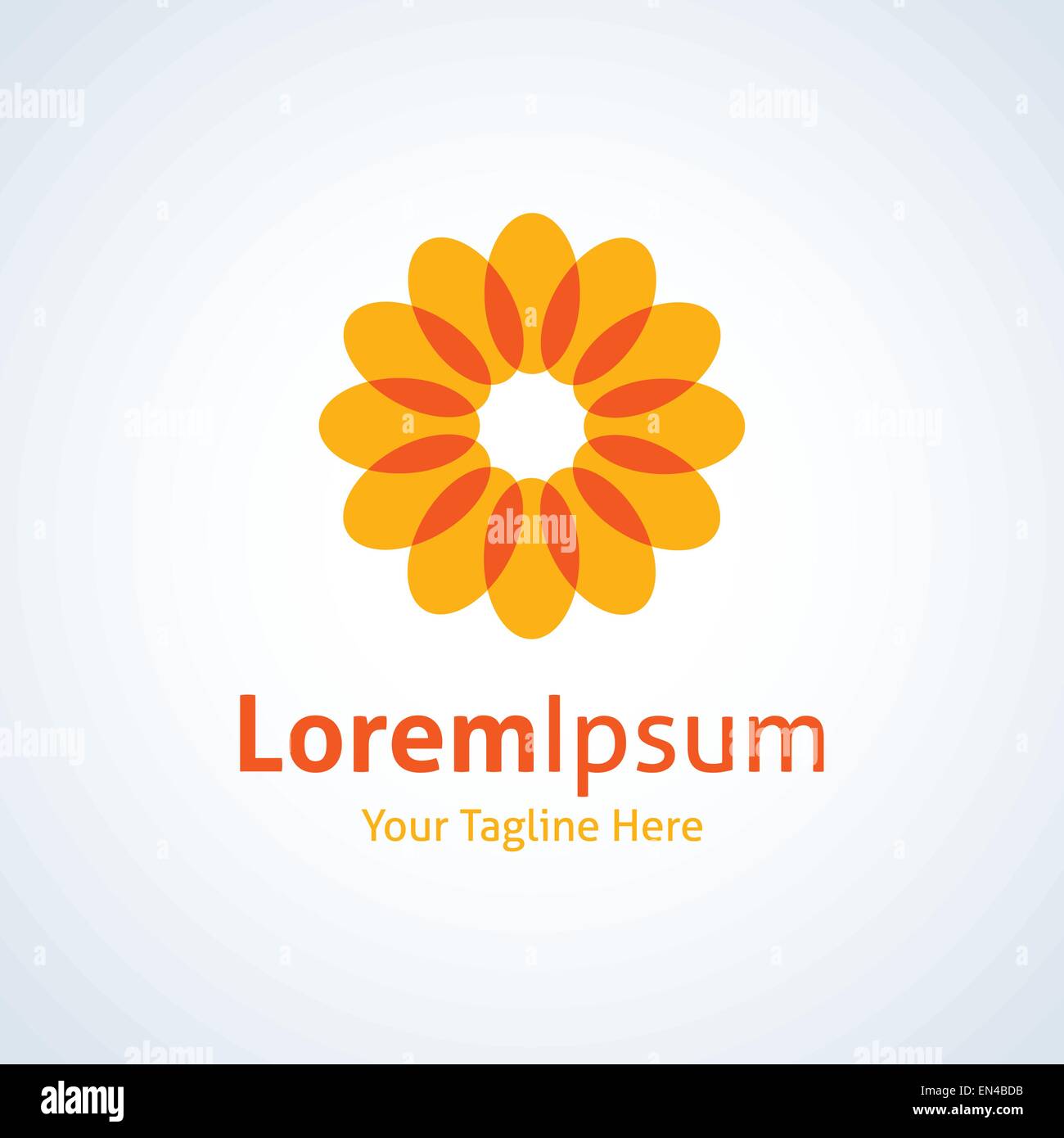 Orange Sun flower like shape circle vector logo icon Stock Vector Image ...