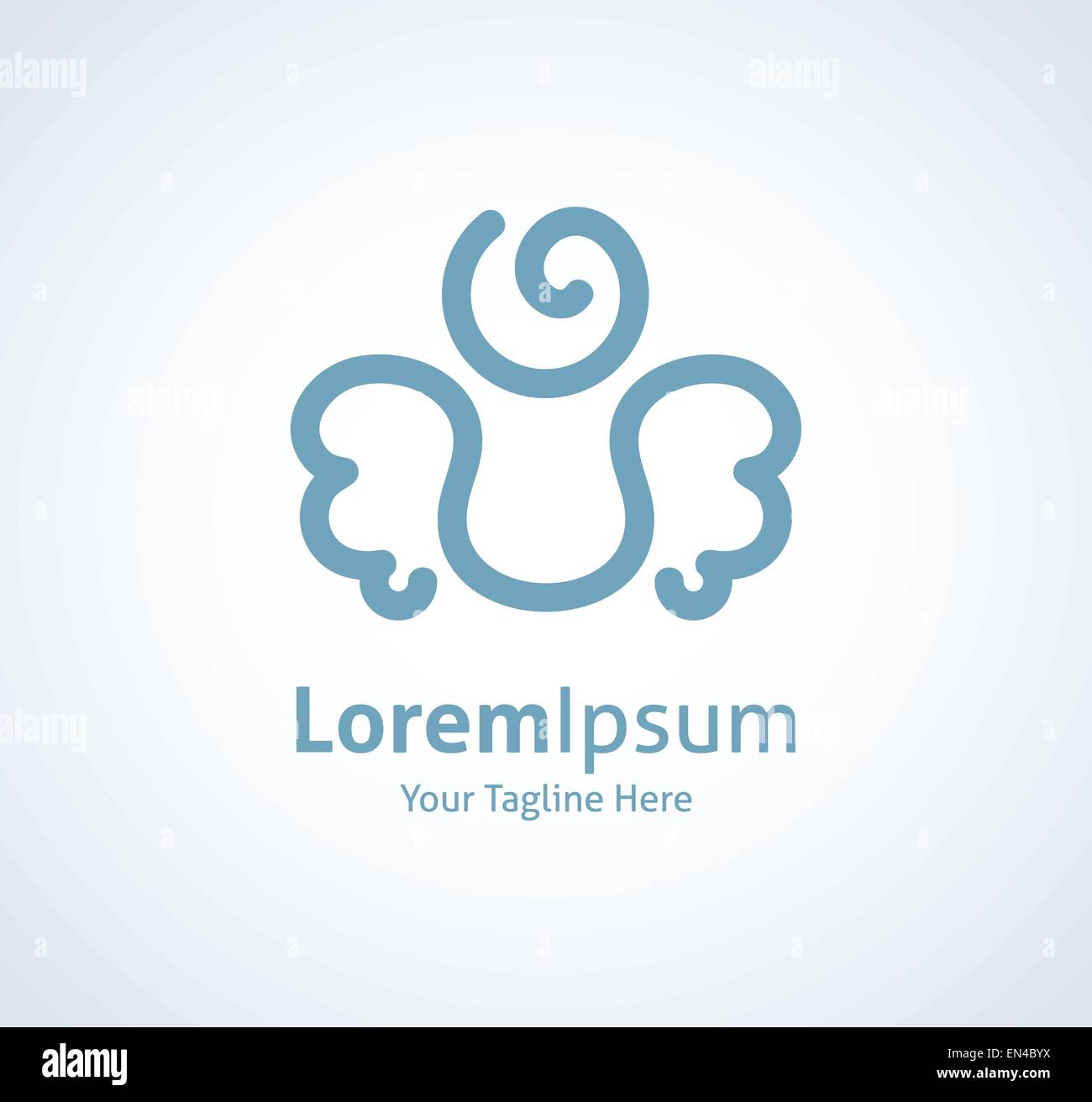 Soft blue angel vector logo icon silhouette abstract Stock Vector Image ...