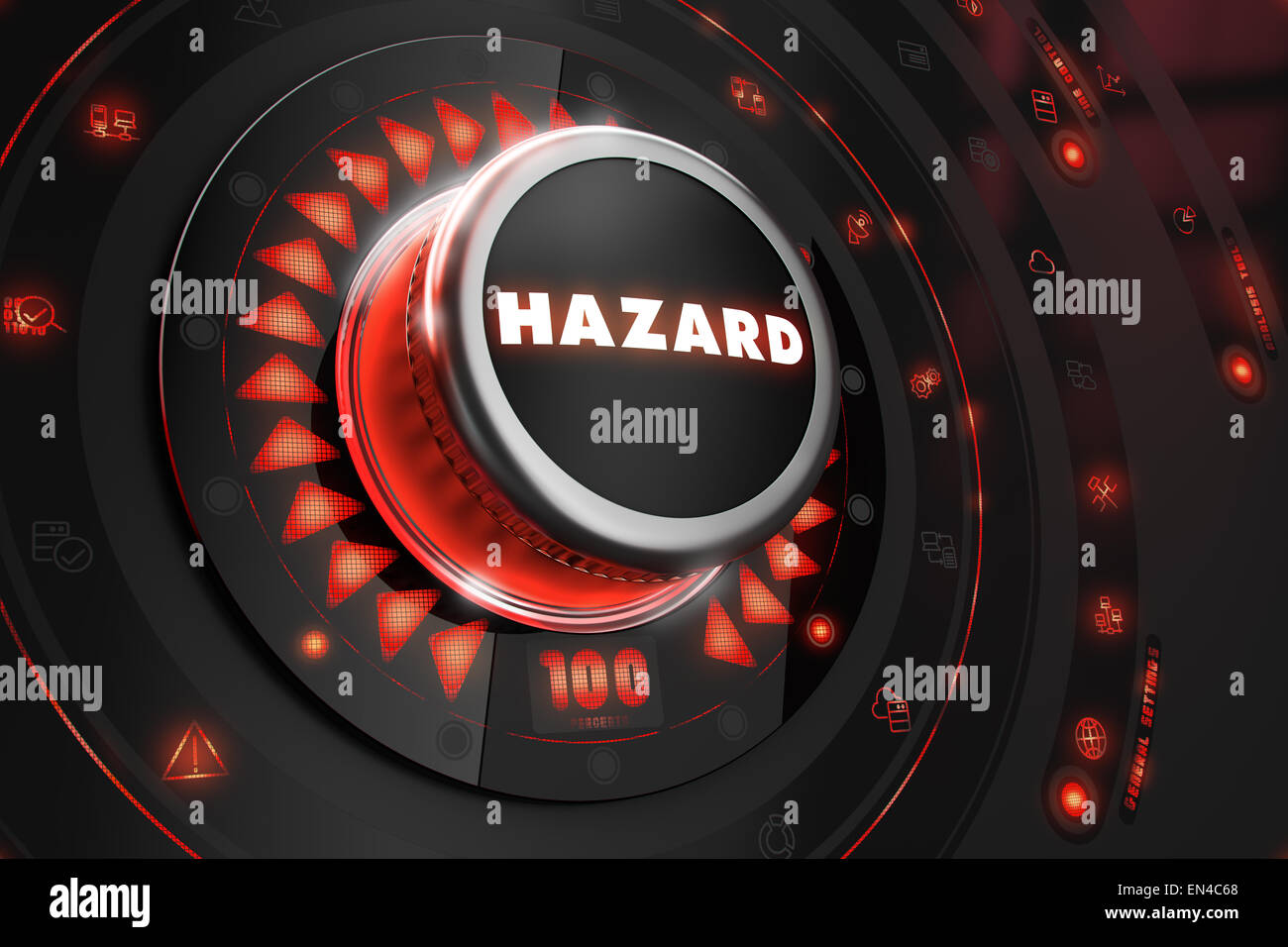 Hazard Controller on Black Console Stock Photo - Alamy