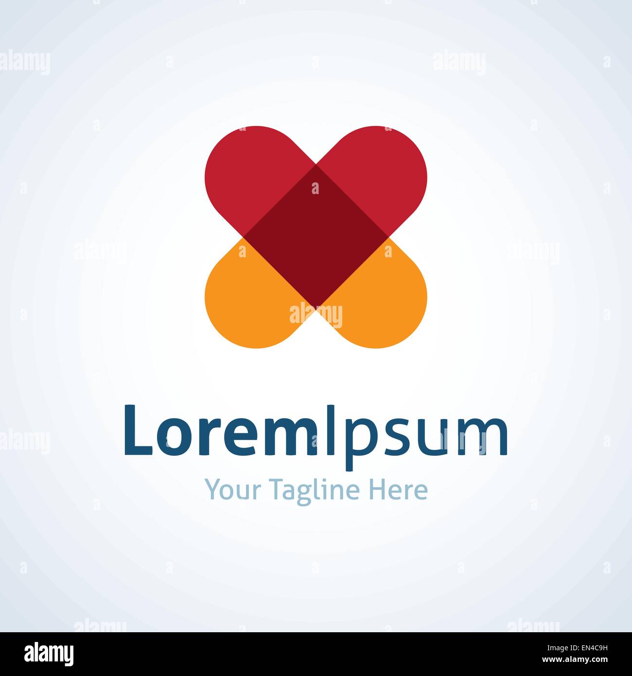 Red heart X shape business professional studio vector logo icon Stock ...