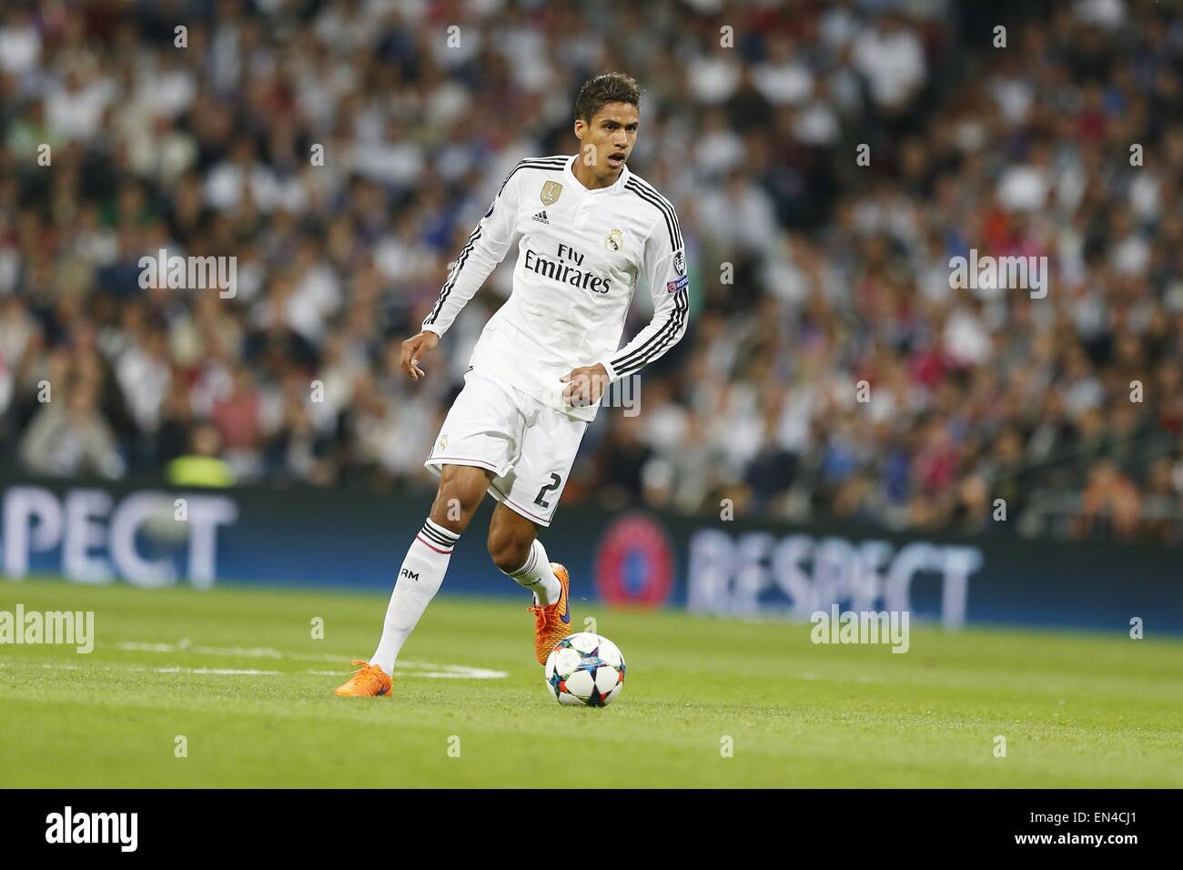 Madrid, Spain. 22nd Apr, 2015. Raphael Varane (Real) Football/Soccer ...