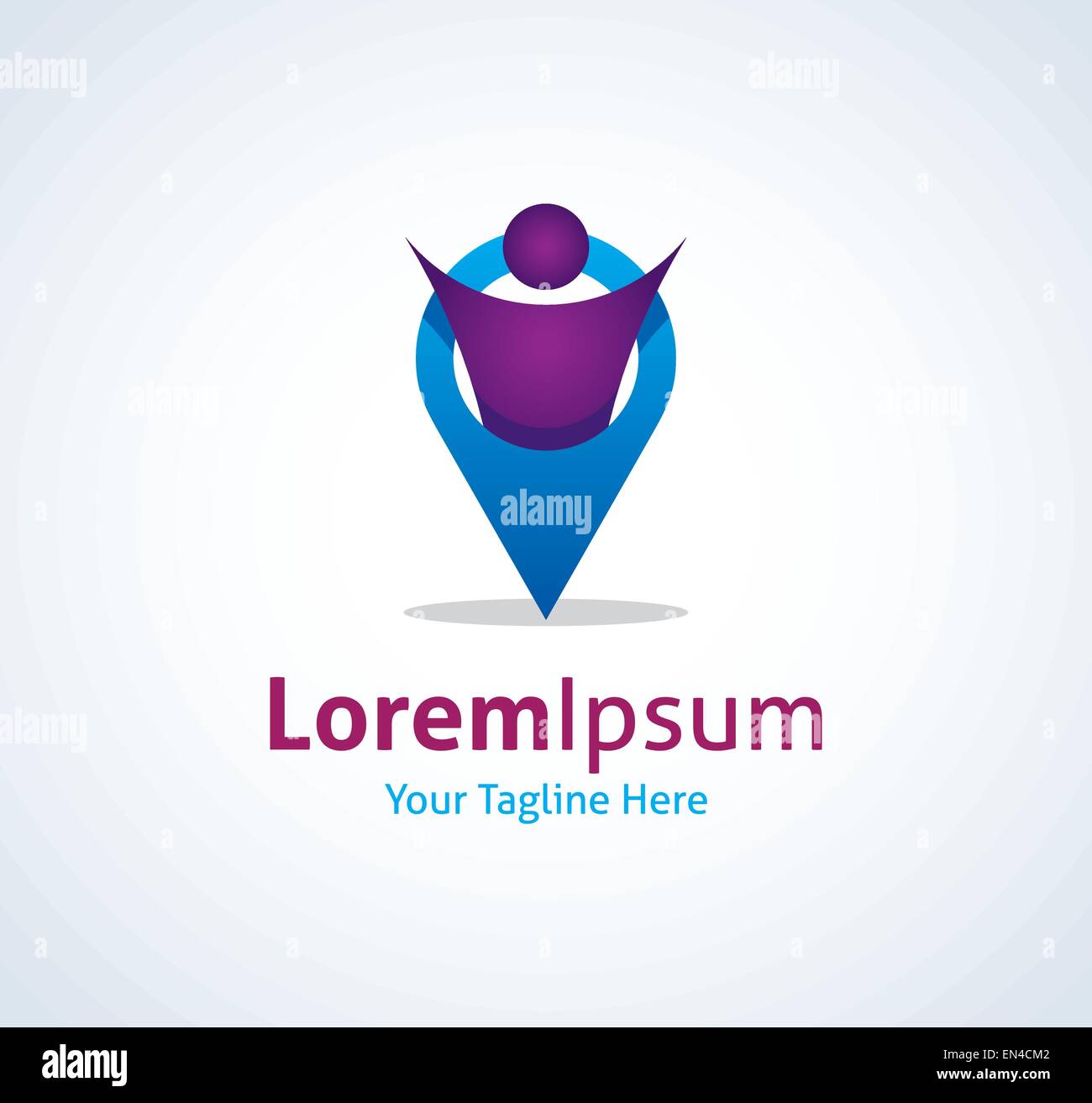 3D location positioning gps man standing at pin point locator vector ...