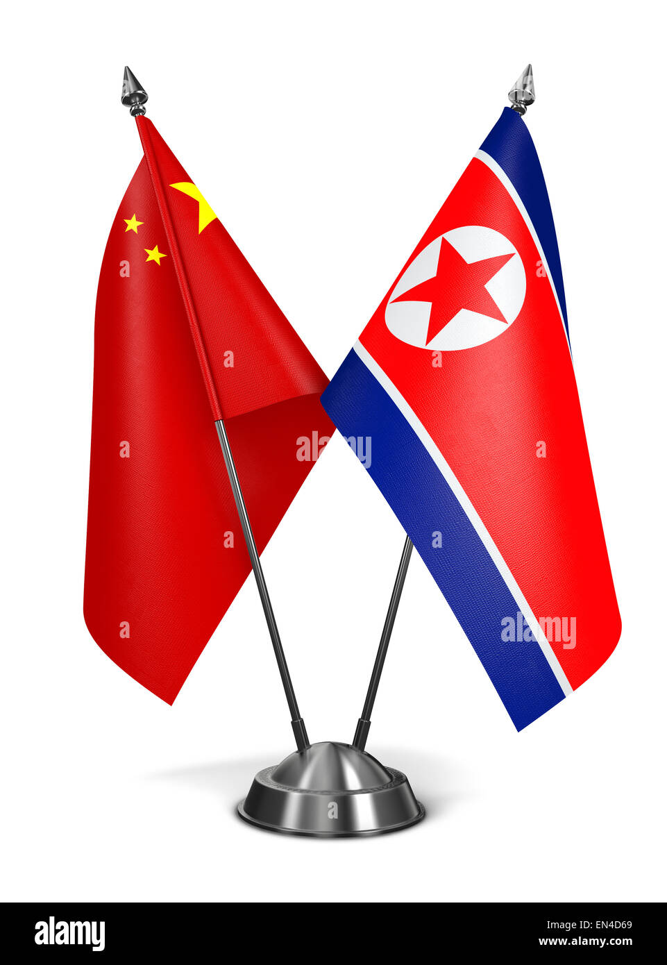 China north korea flags hi-res stock photography and images - Alamy