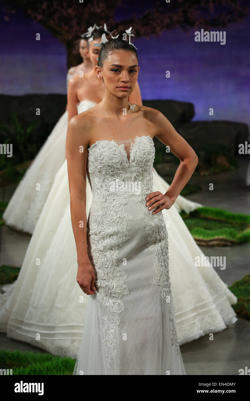 Models walk the runway finale at the Ines Di Santo Bridal Spring/Summer ...