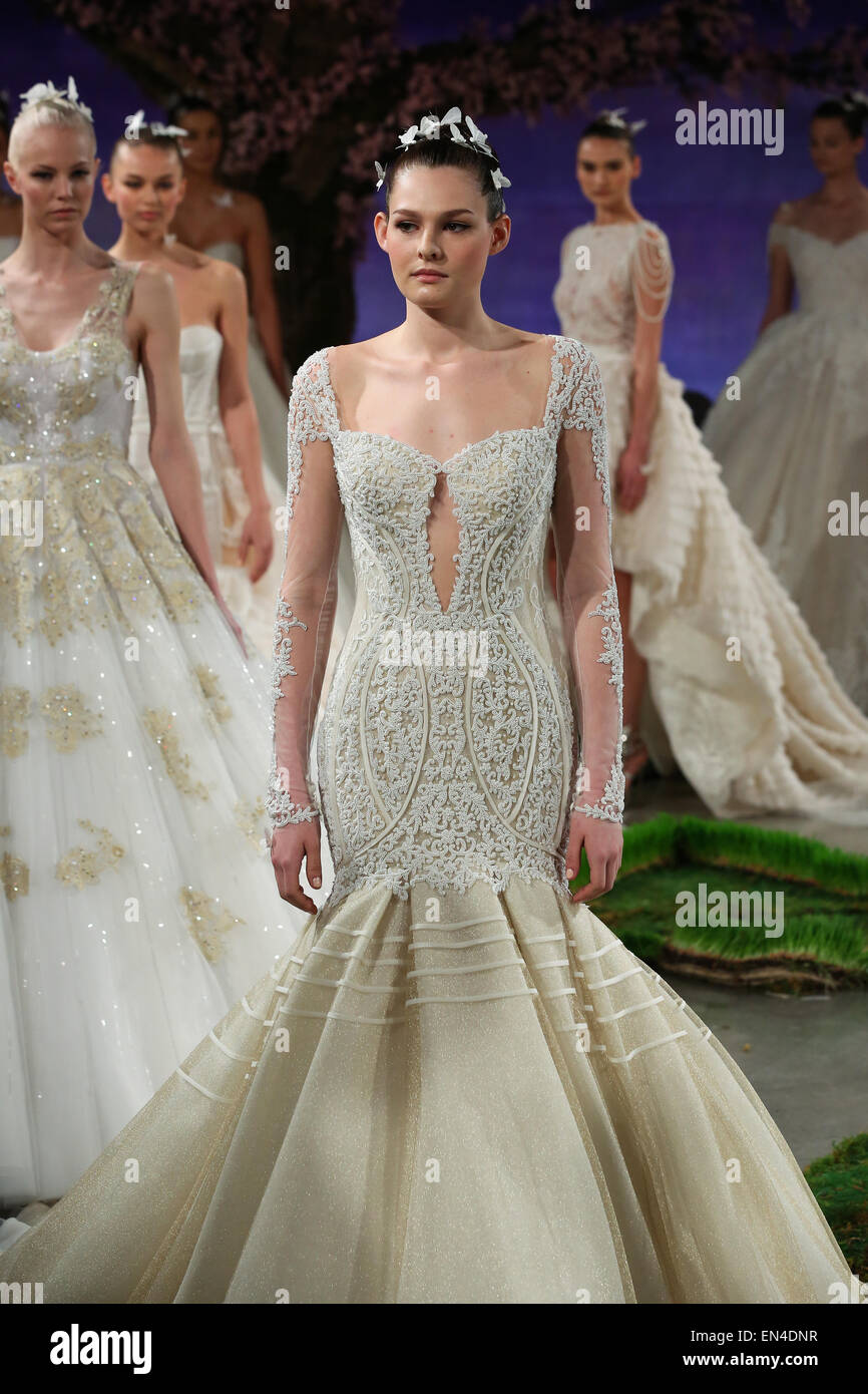 Models walk the runway finale at the Ines Di Santo Bridal Spring/Summer ...