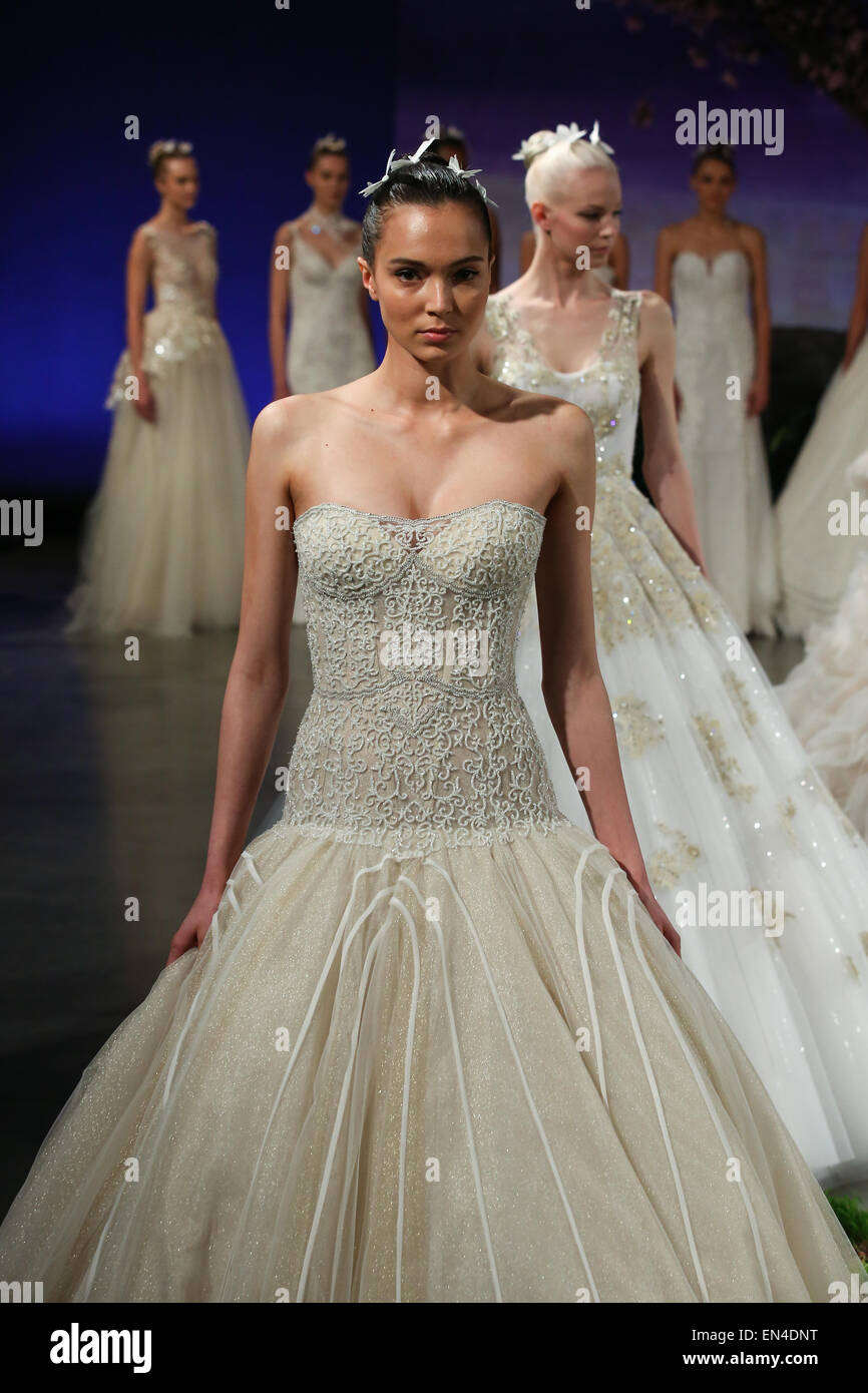 Models walk the runway finale at the Ines Di Santo Bridal Spring/Summer ...