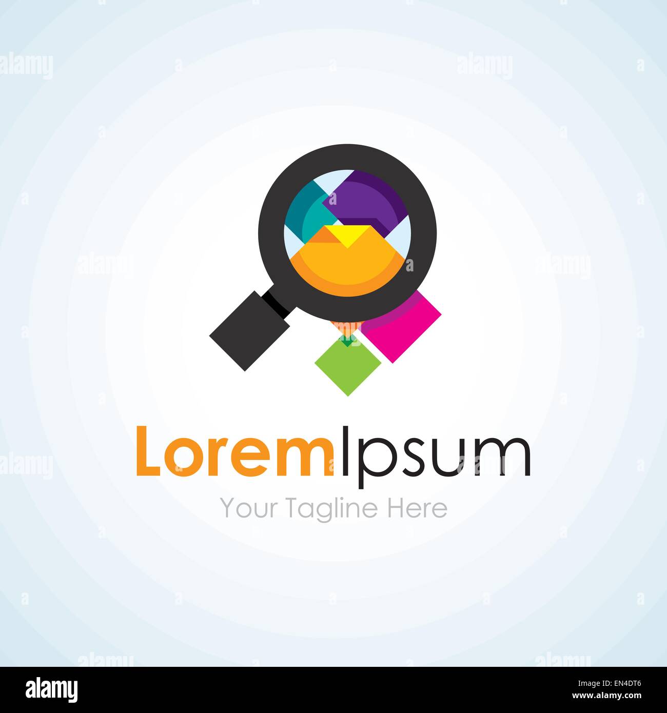 Research job magnifying glass element icons business logo Stock Vector ...