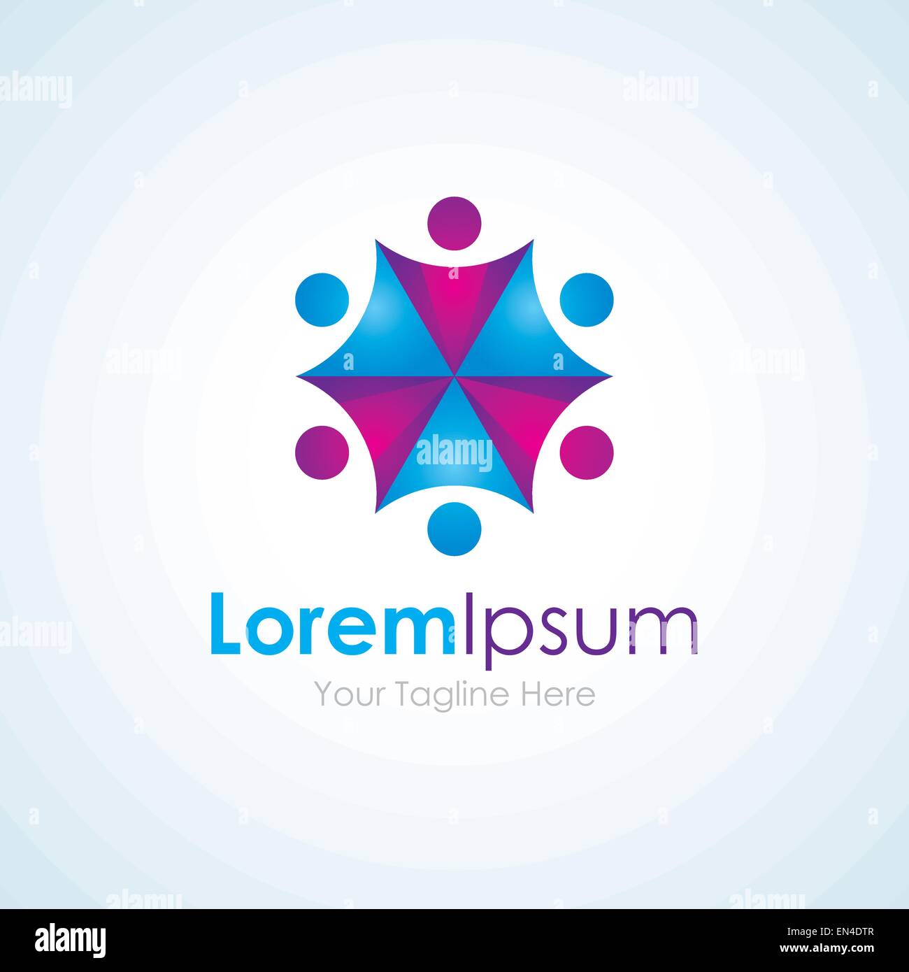 Umbrella effect purple blue partnership team element icons business ...