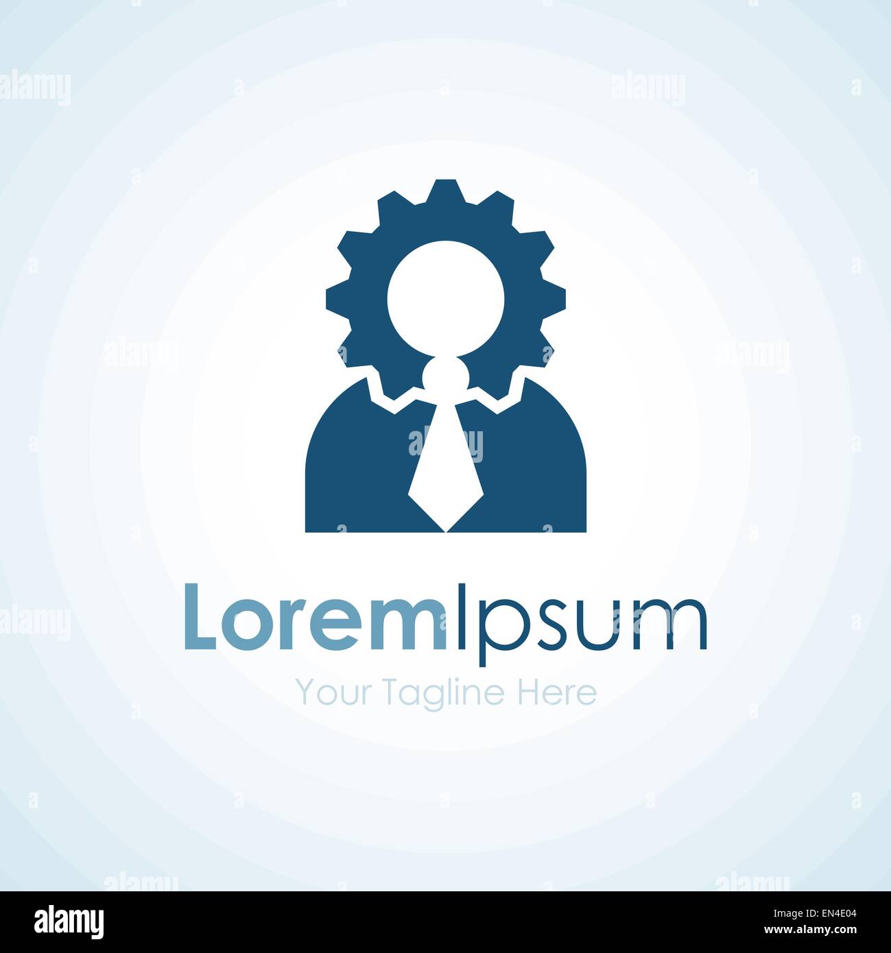 Thinking man head gear wheel element icons business logo Stock Vector ...