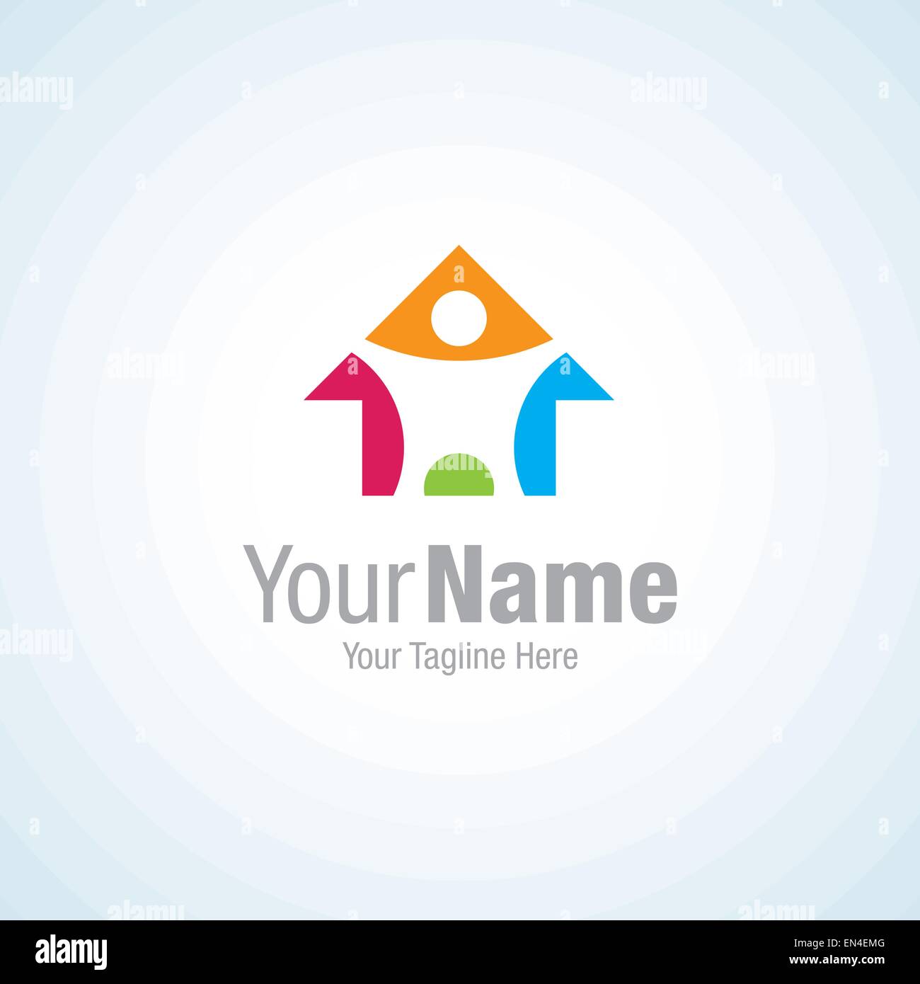 Colorful imaginative home restoration graphic design logo icon Stock ...