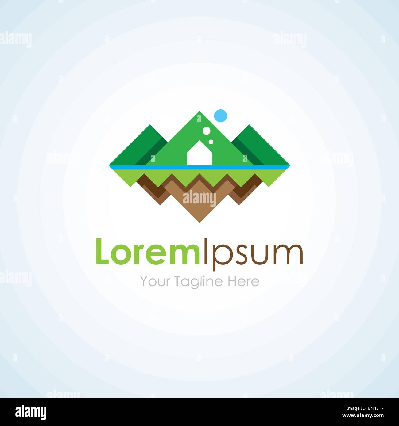 Green landscape relaxation home simple business icon logo Stock Vector ...