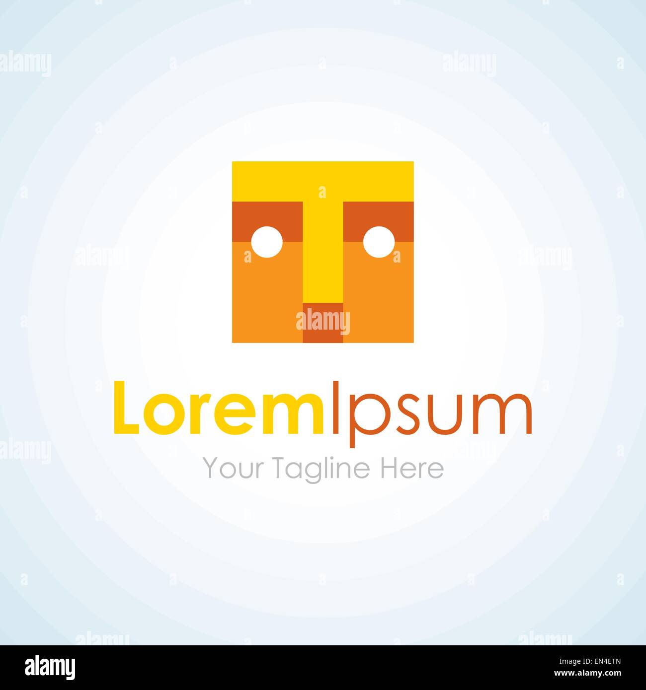 Yellow block face puzzle man simple business icon logo Stock Vector ...