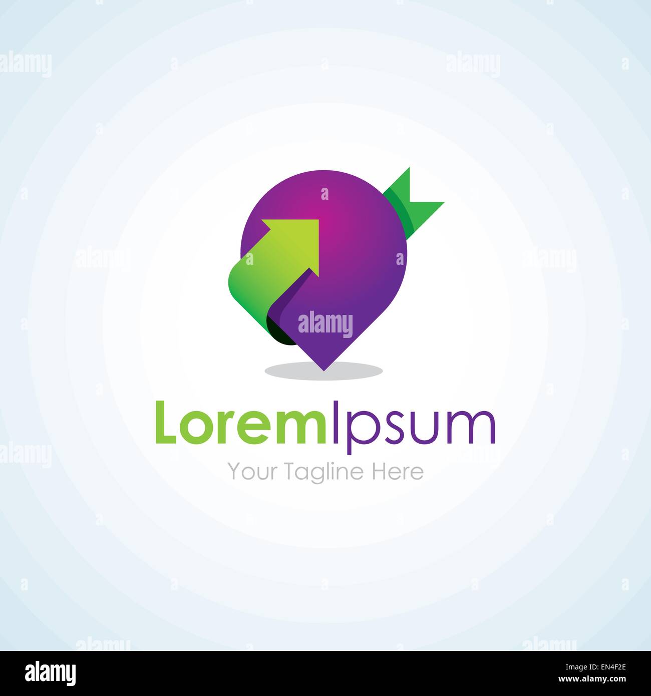 Growing green arrow positioning simple business icon logo Stock Vector ...
