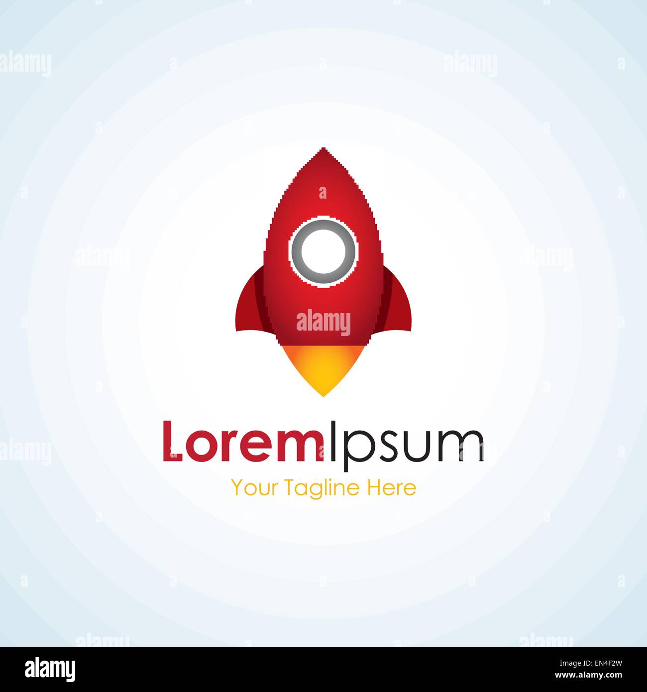 Red rocket launch flame beautiful simple business icon logo Stock ...