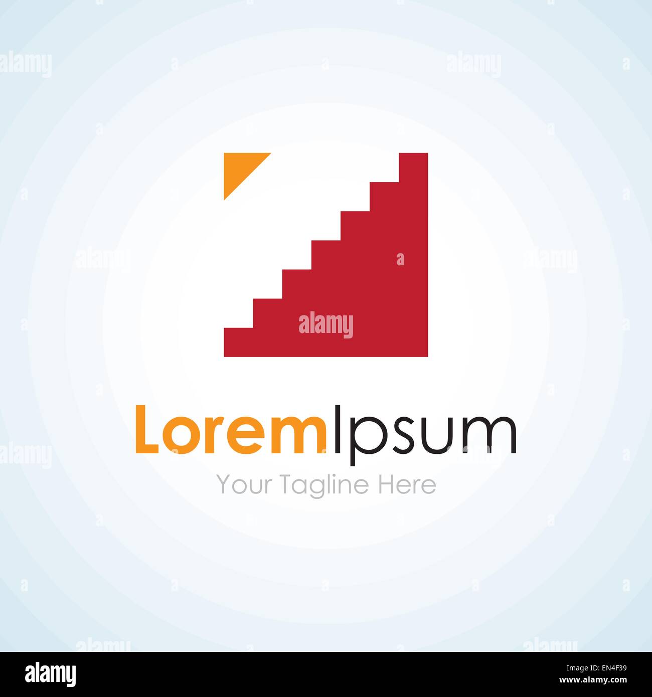 Red stairs to business success corporate simple icon logo Stock Vector ...