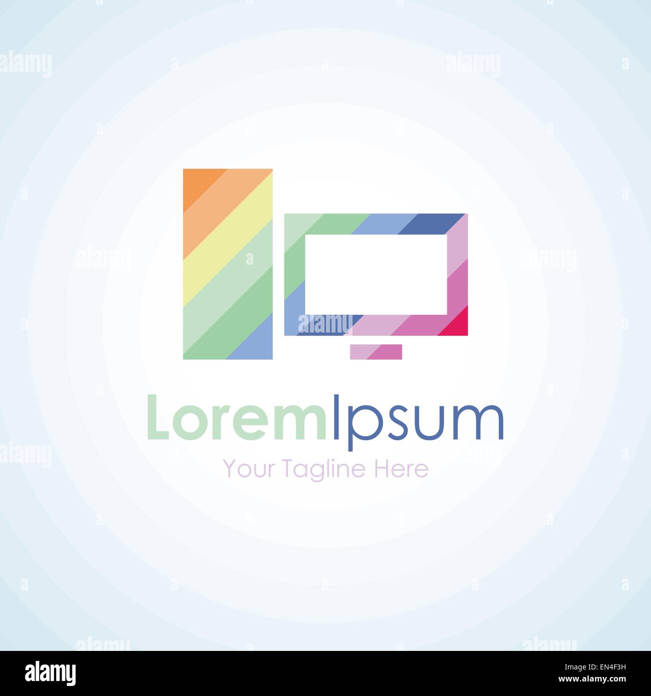 Custom made personal computer simple business icon logo Stock Vector ...