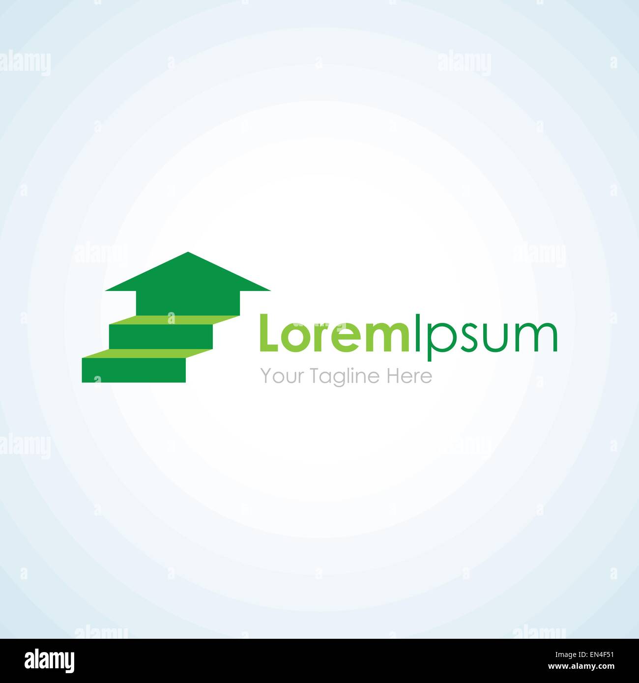 Green success stairs arrow simple business icon logo Stock Vector Image ...