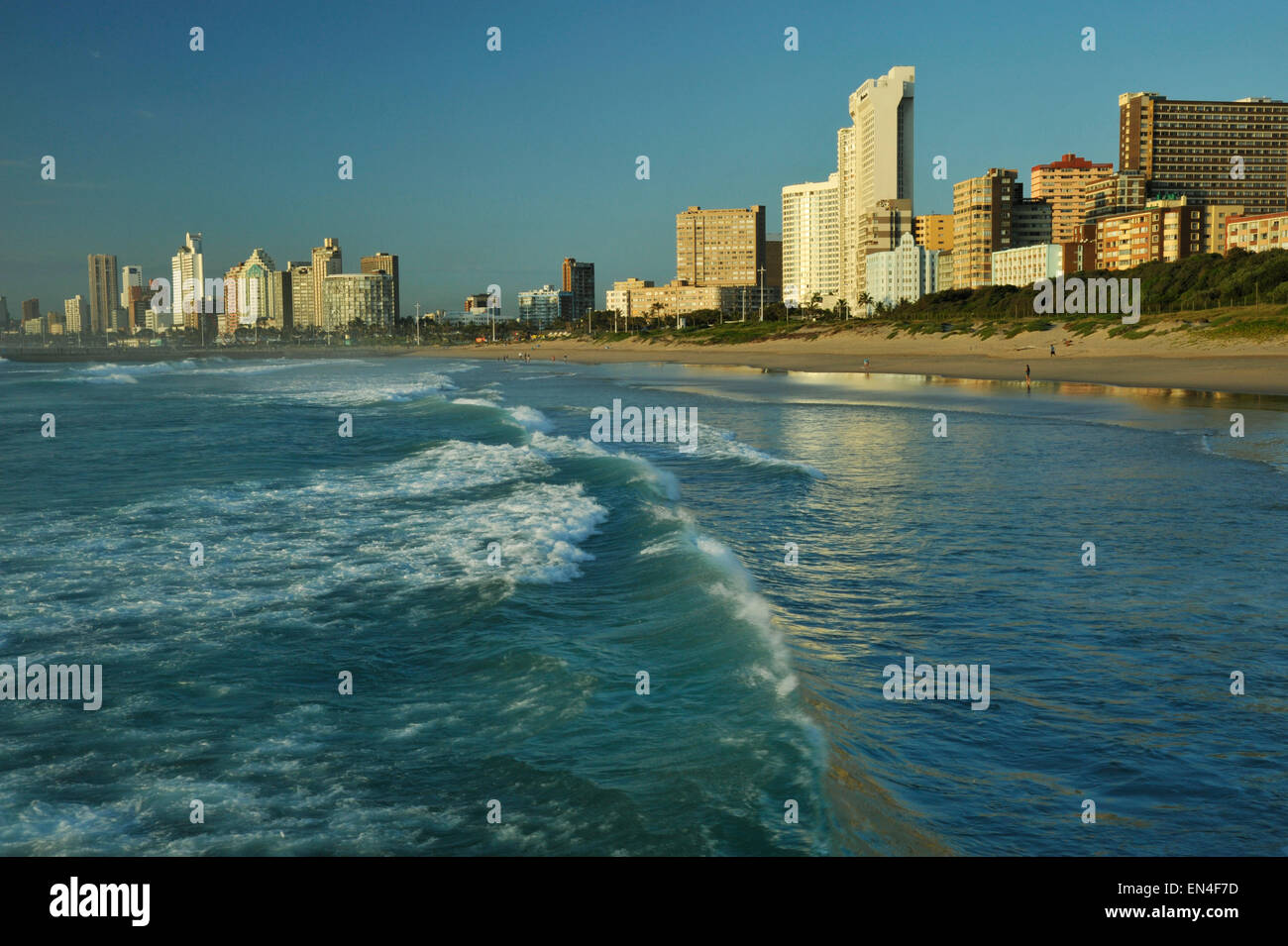 Durban, KwaZulu-Natal, South Africa, landscape, sky line of hotels and ...