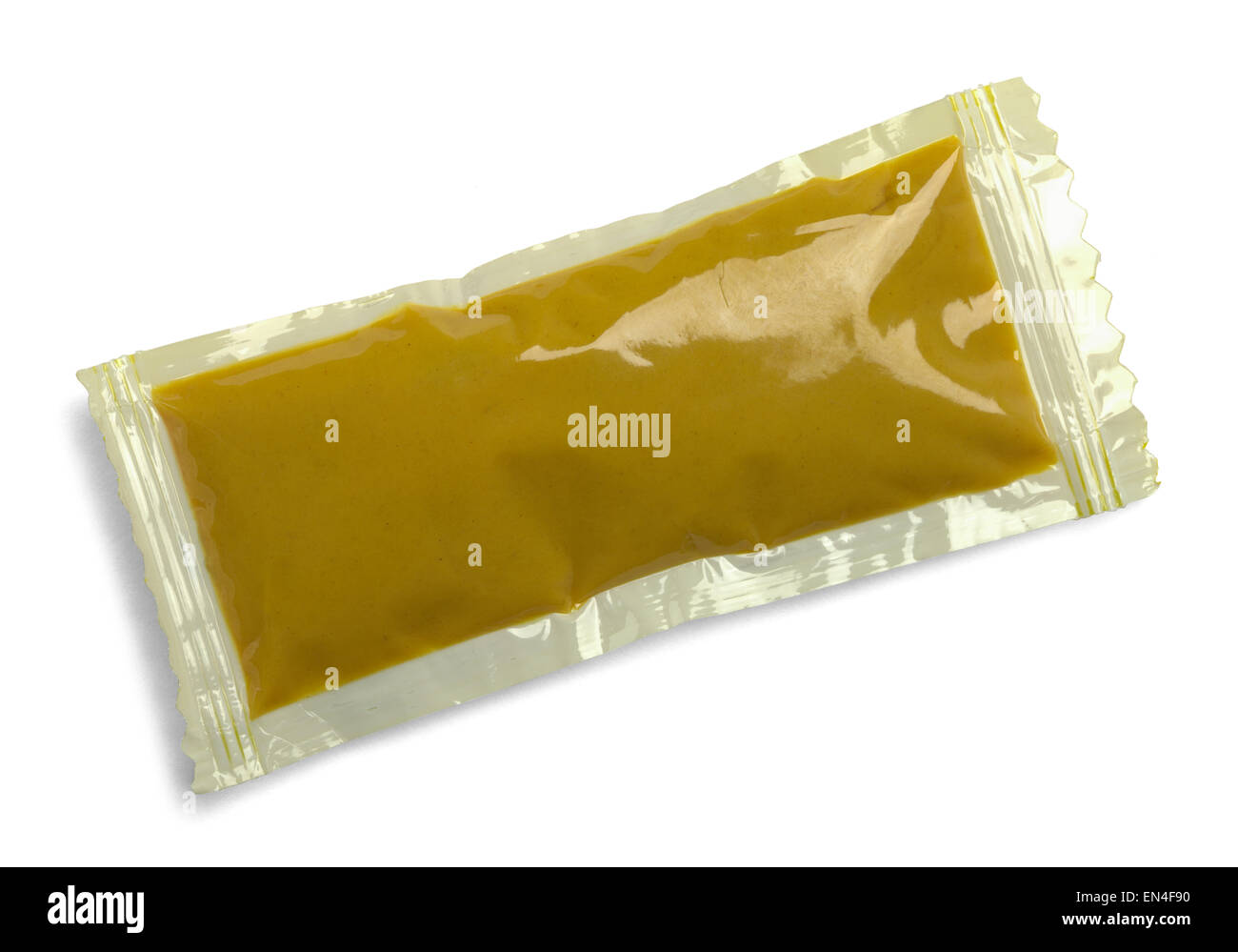 Condiment Mustard Packet Isolated on a White Background Stock Photo - Alamy