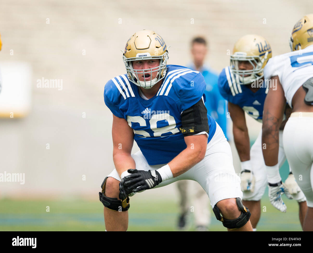 Pasadena, CA. 25th Apr, 2015. UCLA offensive lineman (68) Conor ...