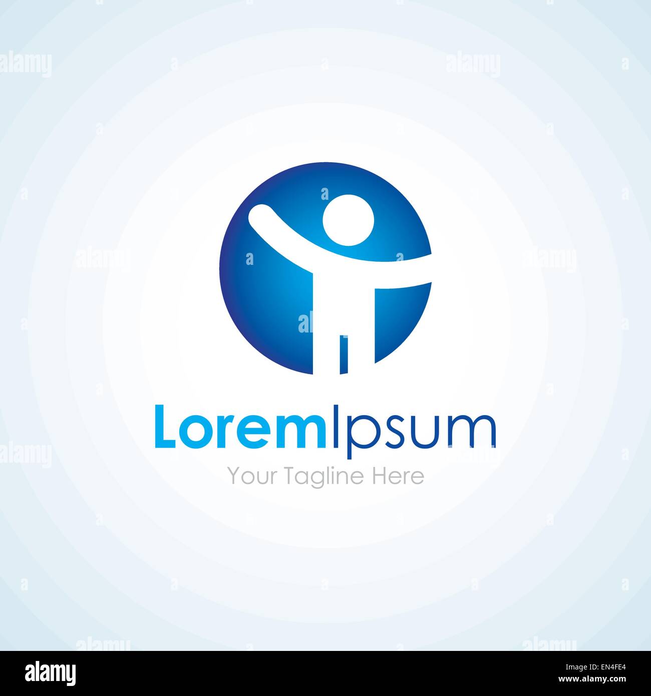 Healthy blue man waving simple business icon logo Stock Vector Image ...