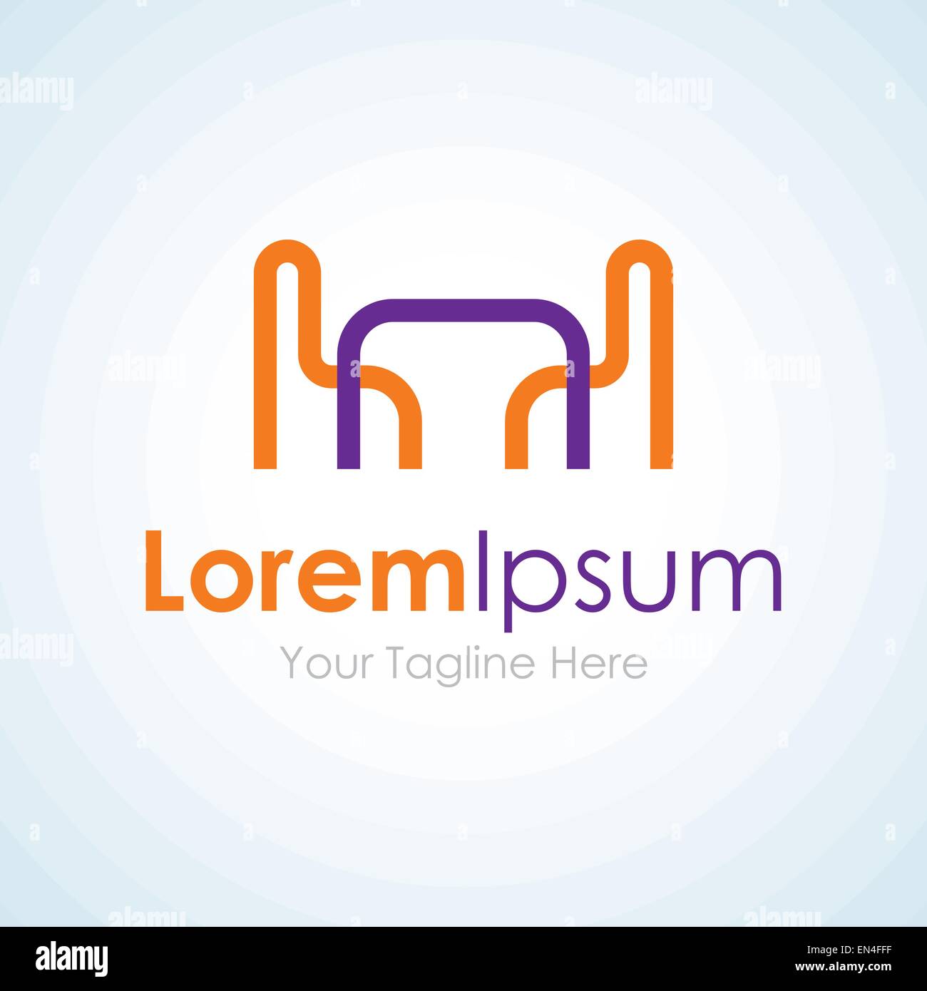 Simple lines table and chare kitchen business icon logo Stock Vector ...