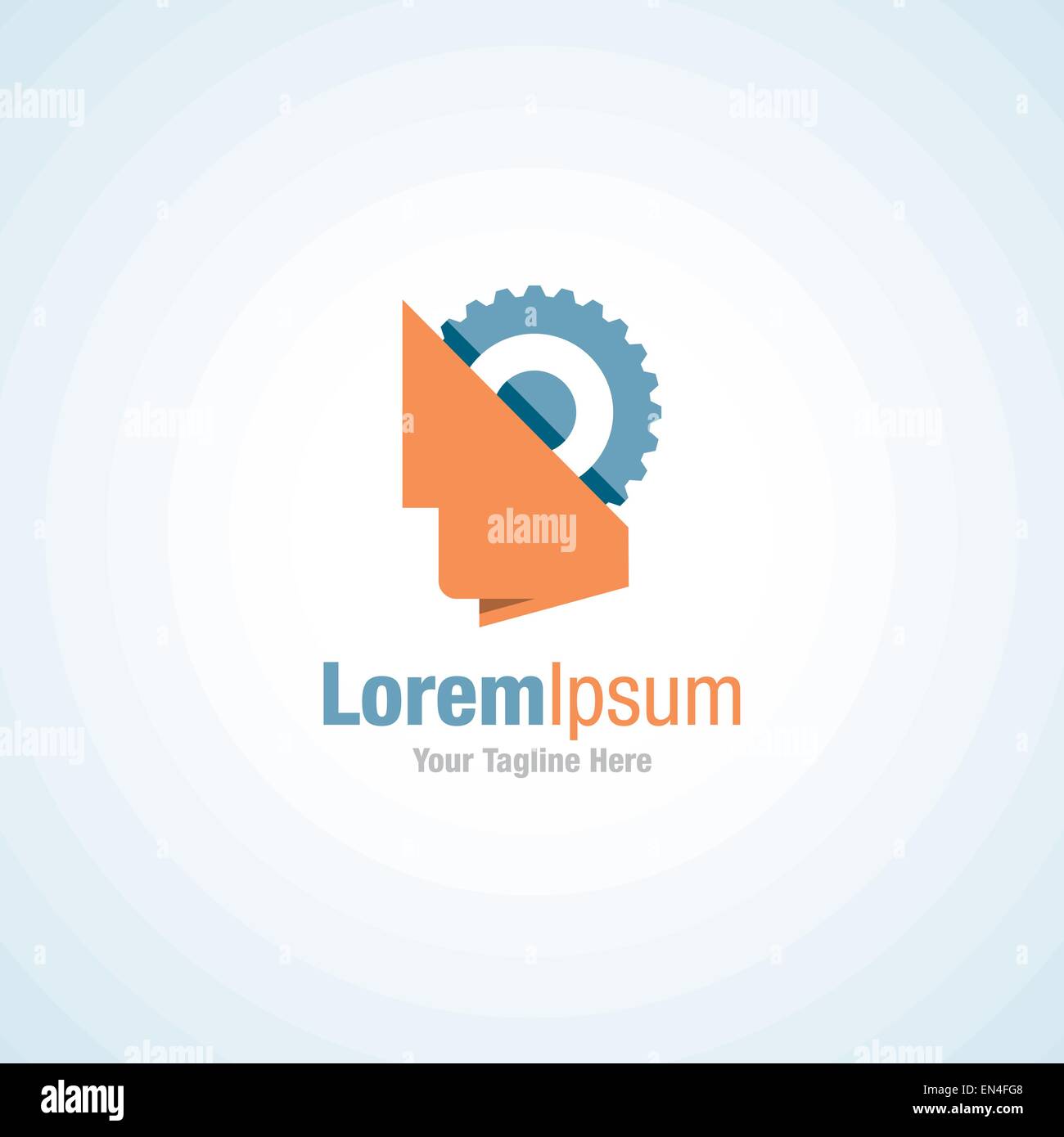 Cogs gear wheel in human brain turning simple business icon logo Stock ...