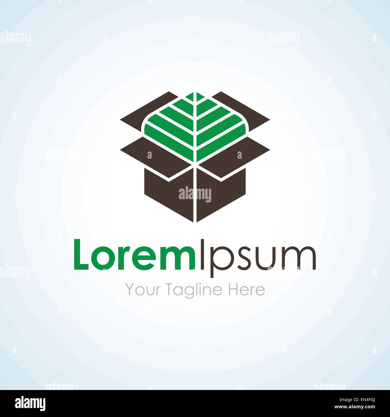 Nature eco box open green leaf simple business icon logo Stock Vector ...