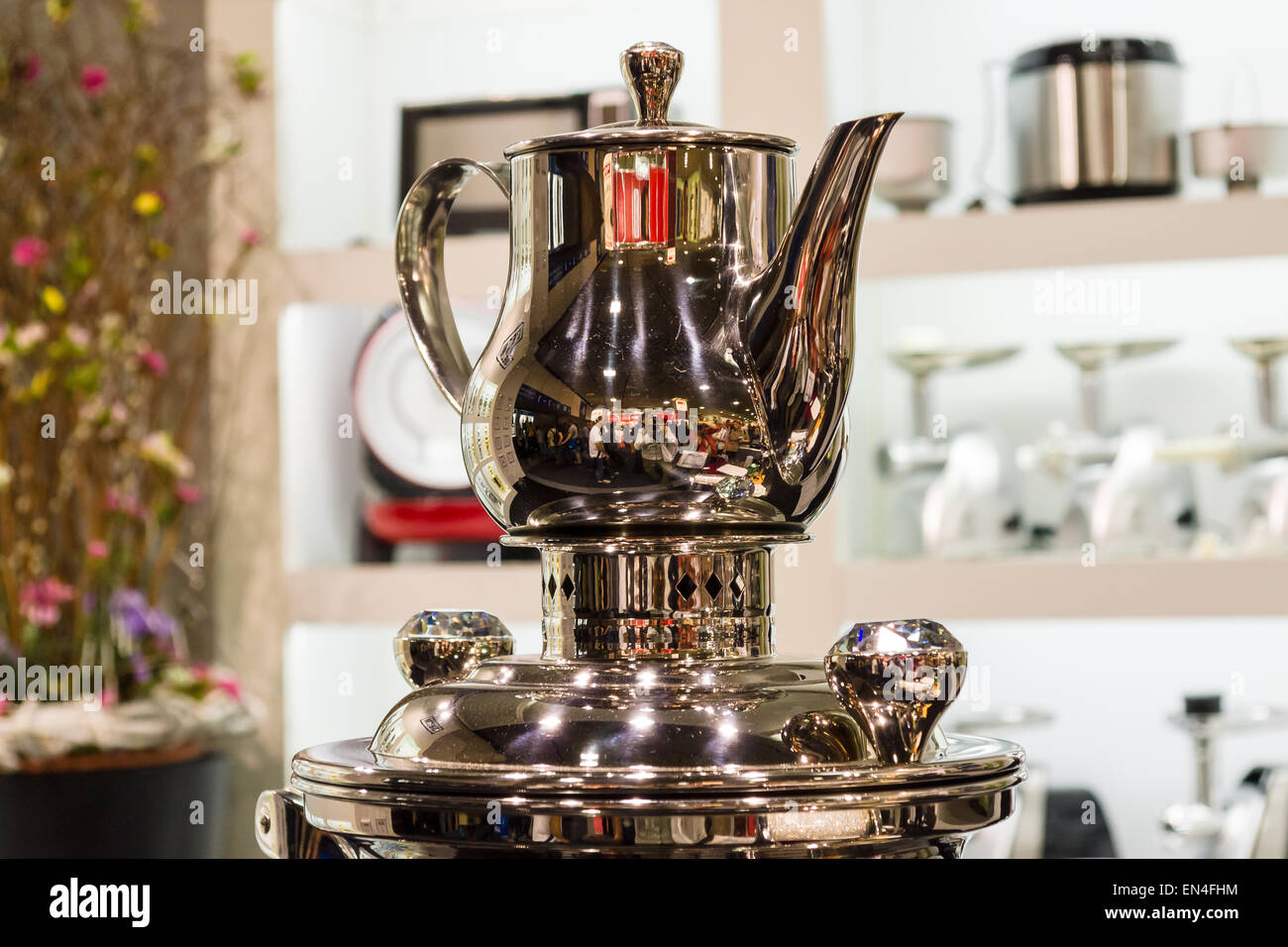 A fragment of metal teapot Stock Photo - Alamy