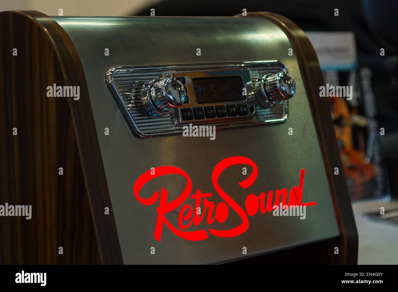 Modern radio in retro style Stock Photo - Alamy