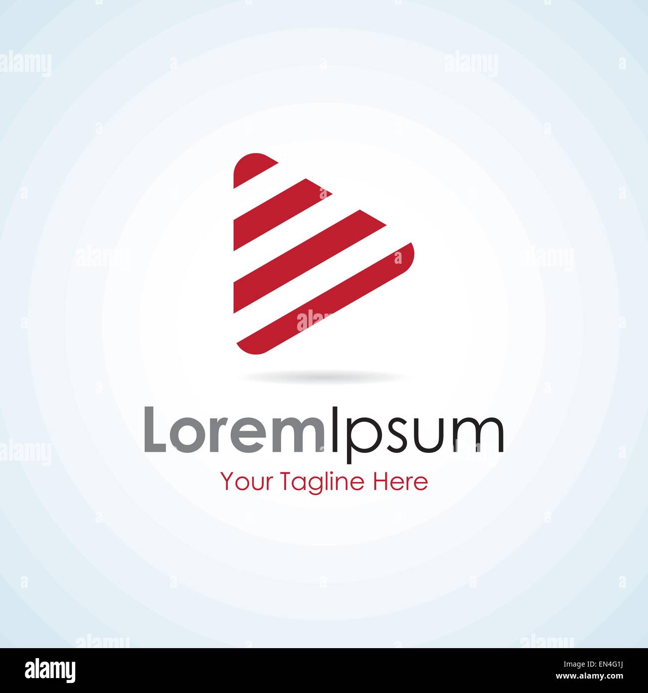 Red play button glossy simple business icon logo Stock Vector Image ...