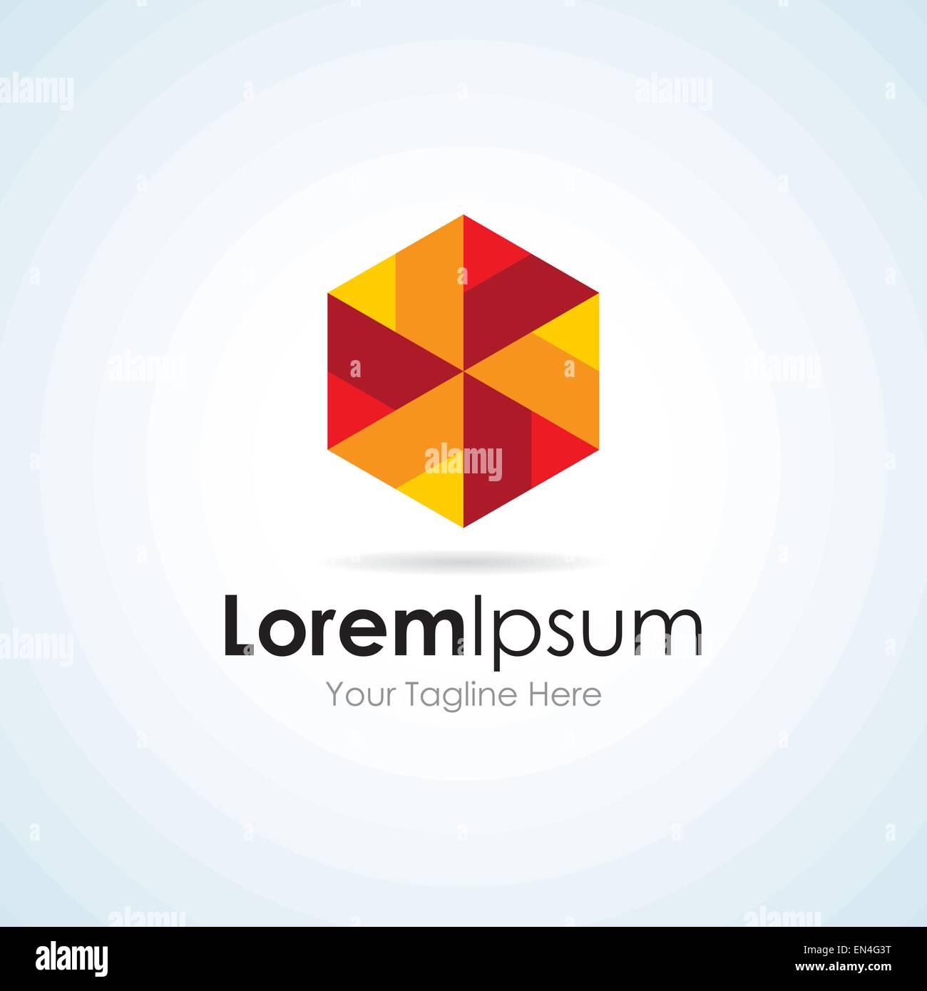 Red and yellow hexagon simple business icon logo Stock Vector Image ...