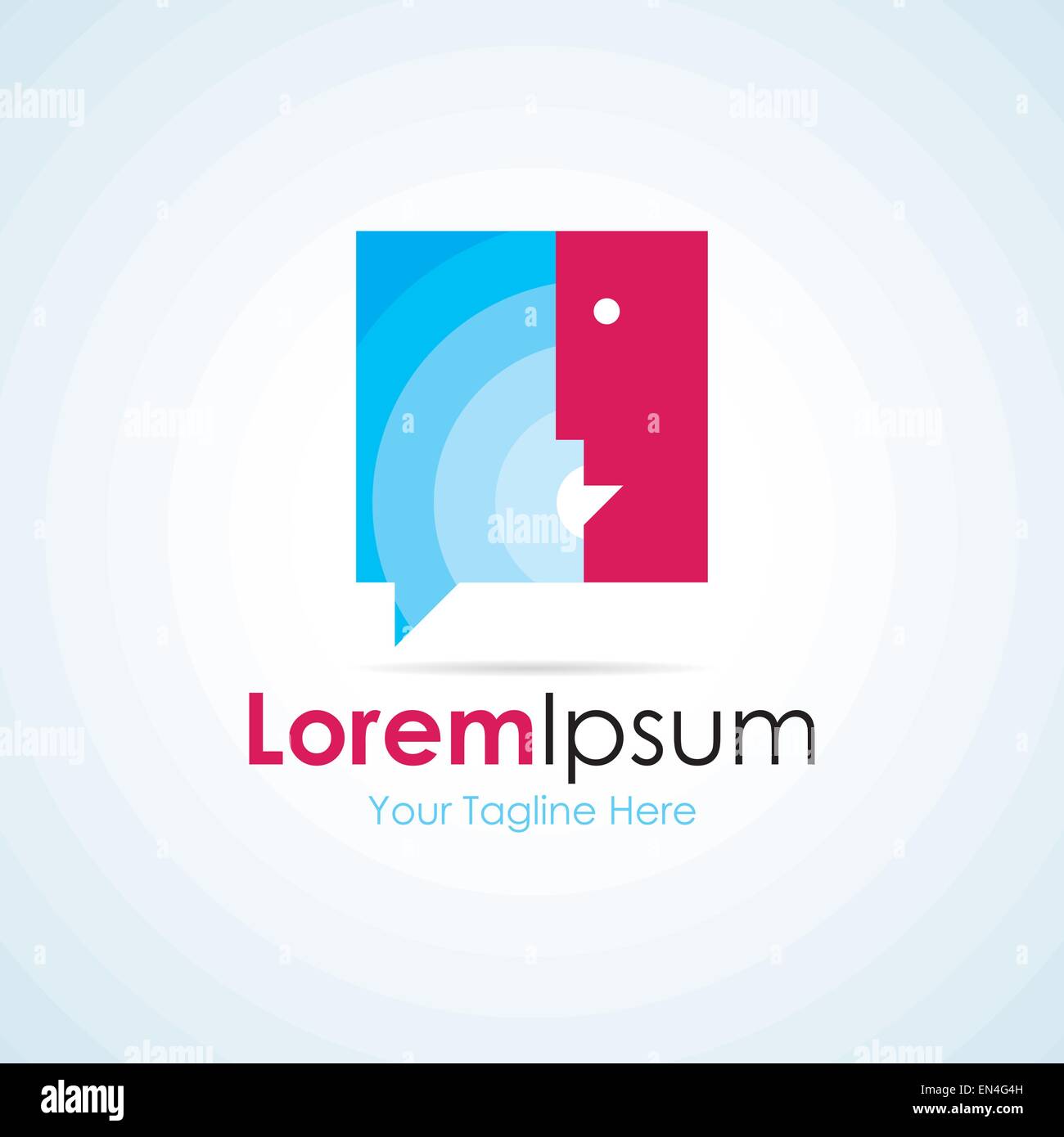 Man talking blue bubble simple business icon logo Stock Vector Image ...