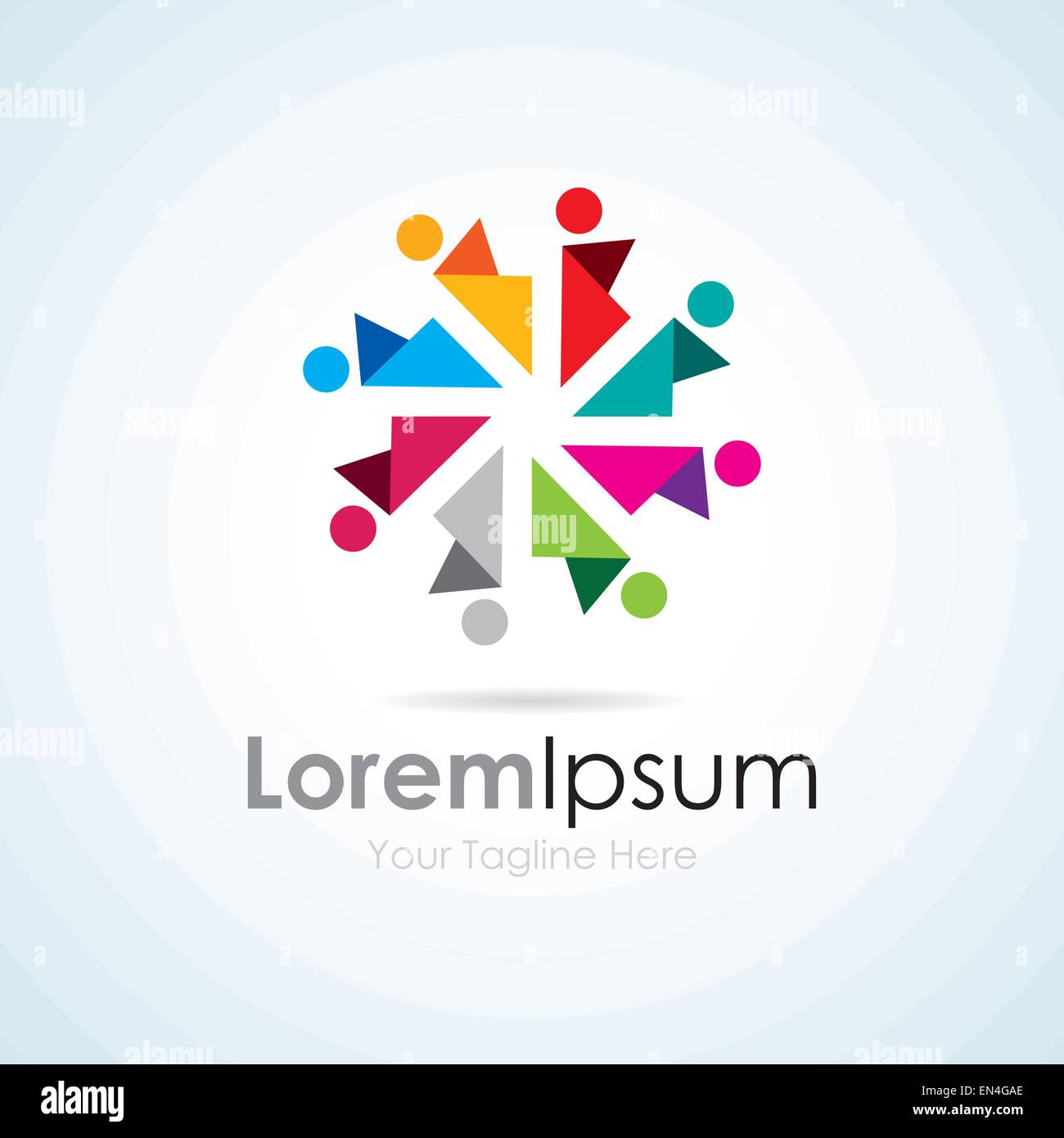 Colorful social group circle simple business icon logo Stock Vector ...