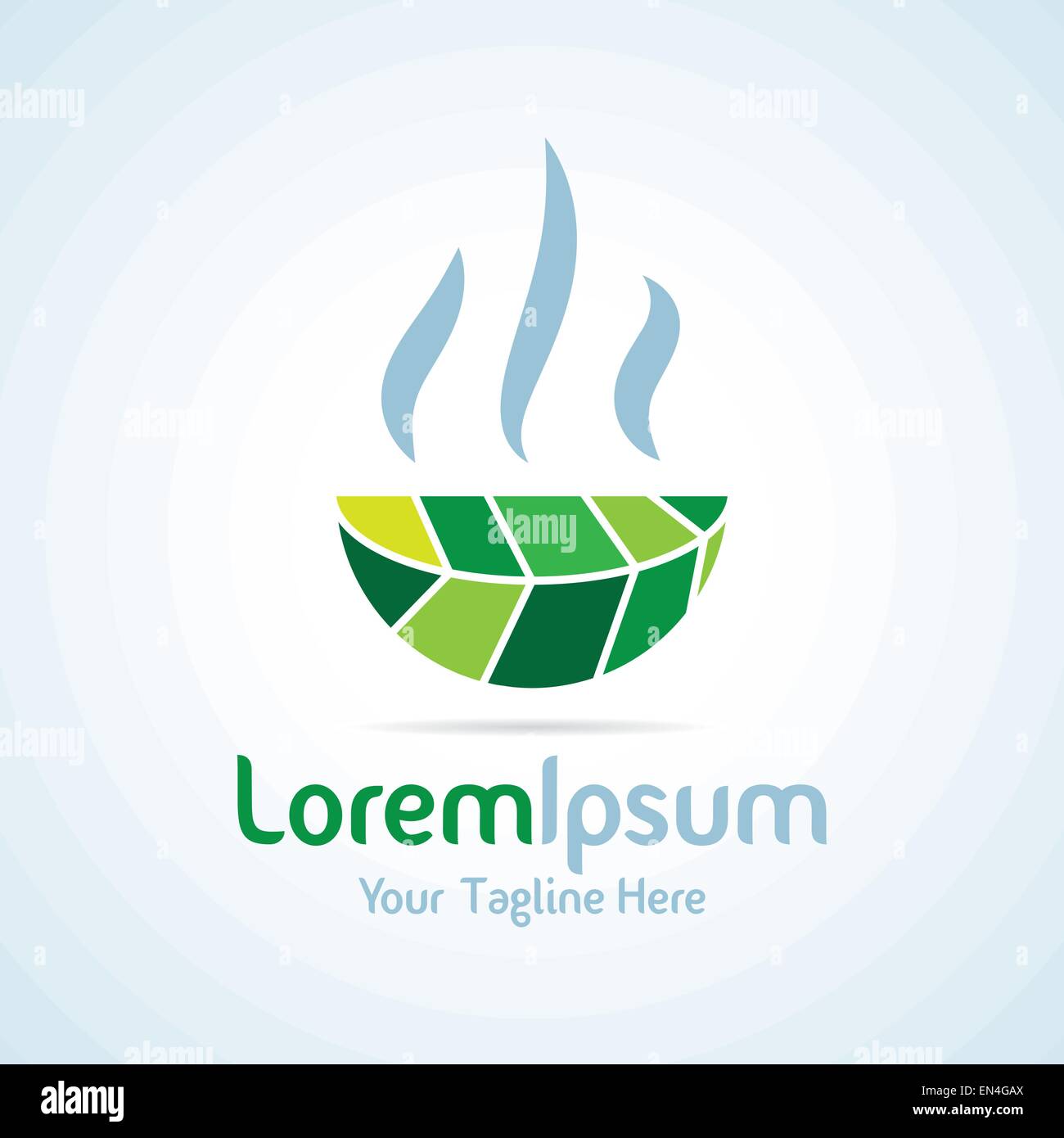 Green tea hot smoke simple leaf nature business icon logo Stock Vector ...
