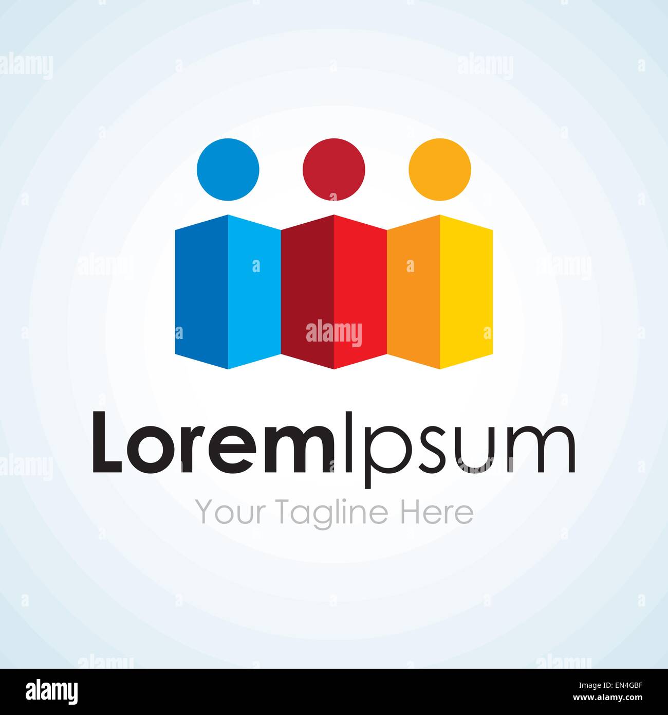 Three man standing alone isolated simple business icon logo Stock ...