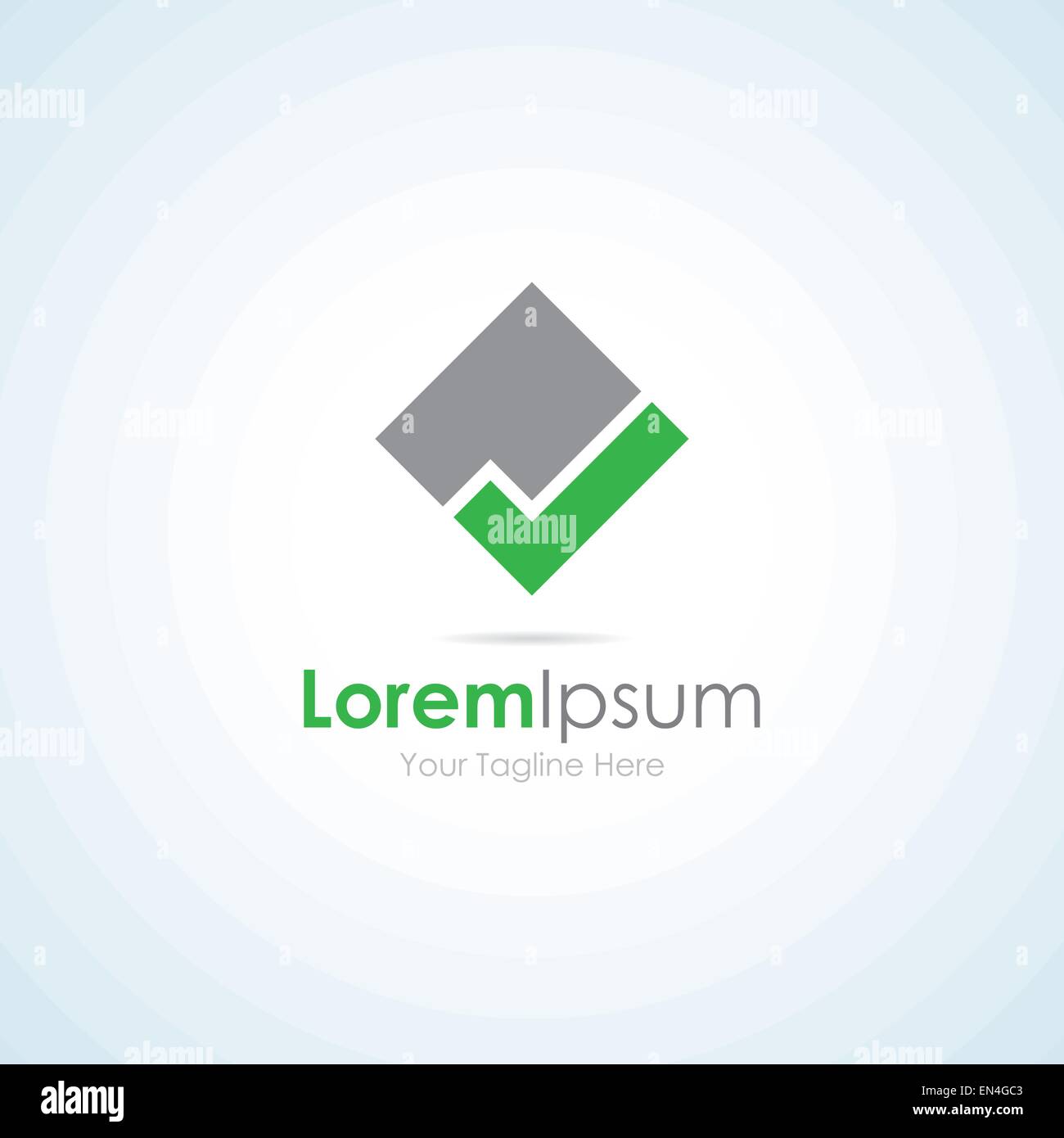 Grey square green tick mark simple business icon logo Stock Vector ...