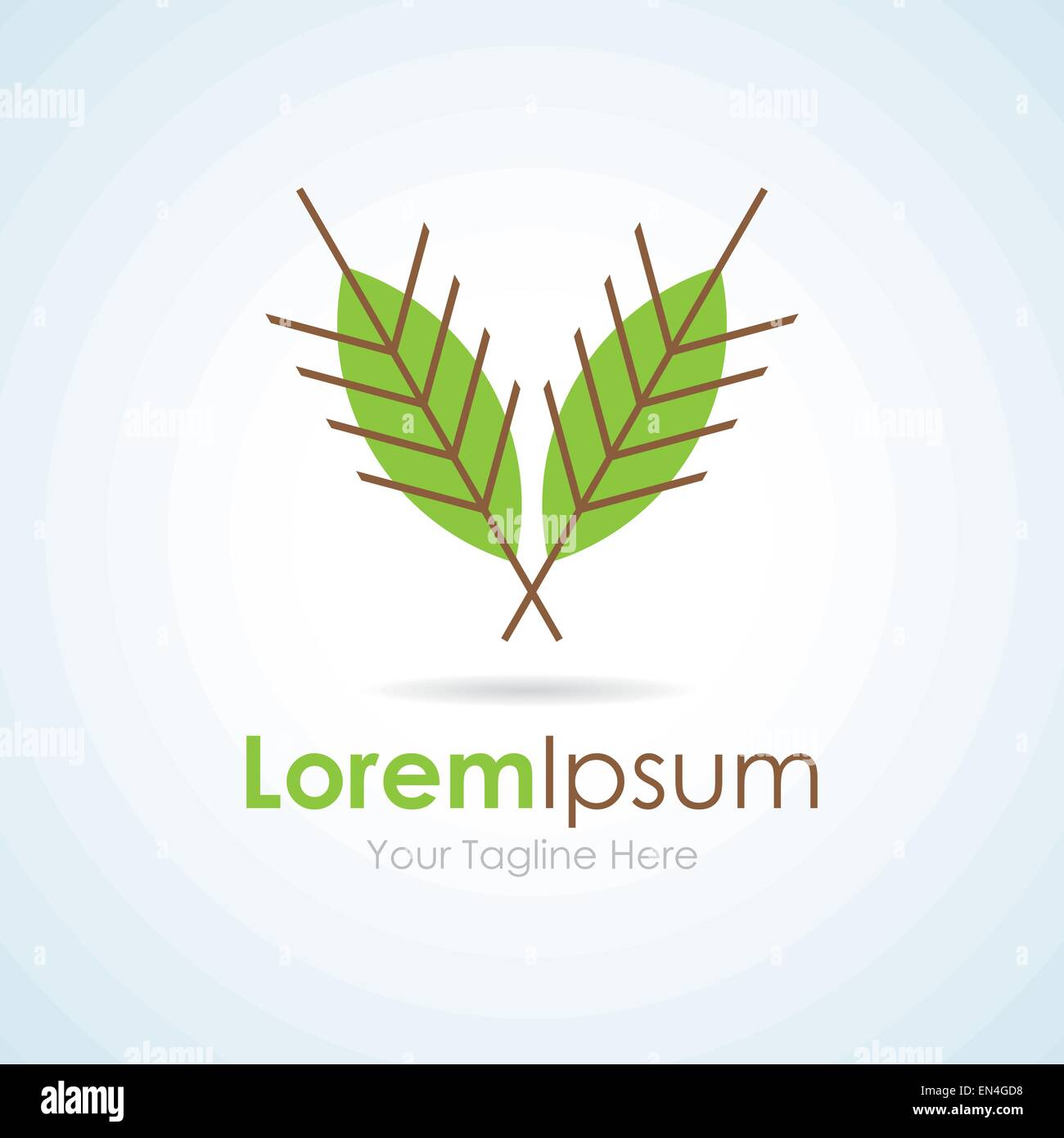 Green leaves structure spring simple business icon logo Stock Vector ...