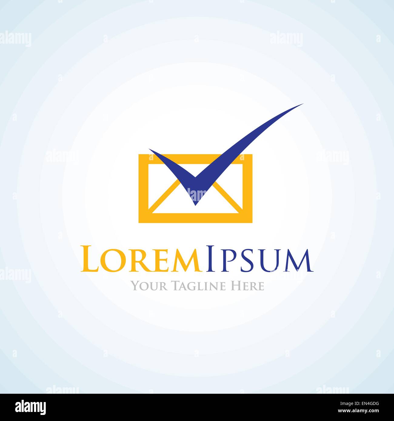 Mail with tick task on it simple business icon logo Stock Vector Image ...