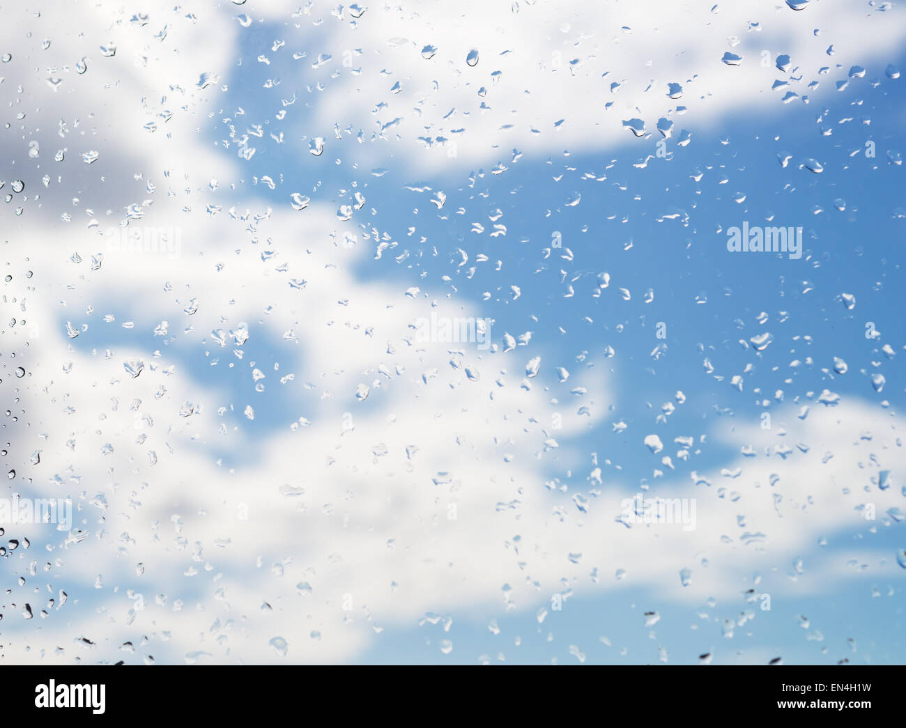 rain drops on window glass with cloud Stock Photo - Alamy