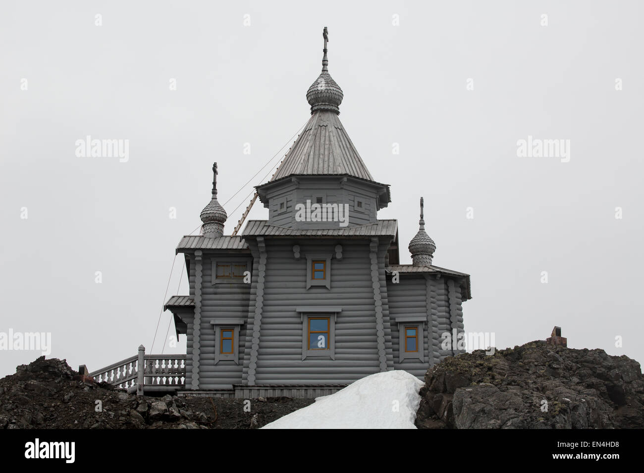 Trinity Church, King George Island near Russian Bellingshausen Station, Antarctica Stock Photo ...